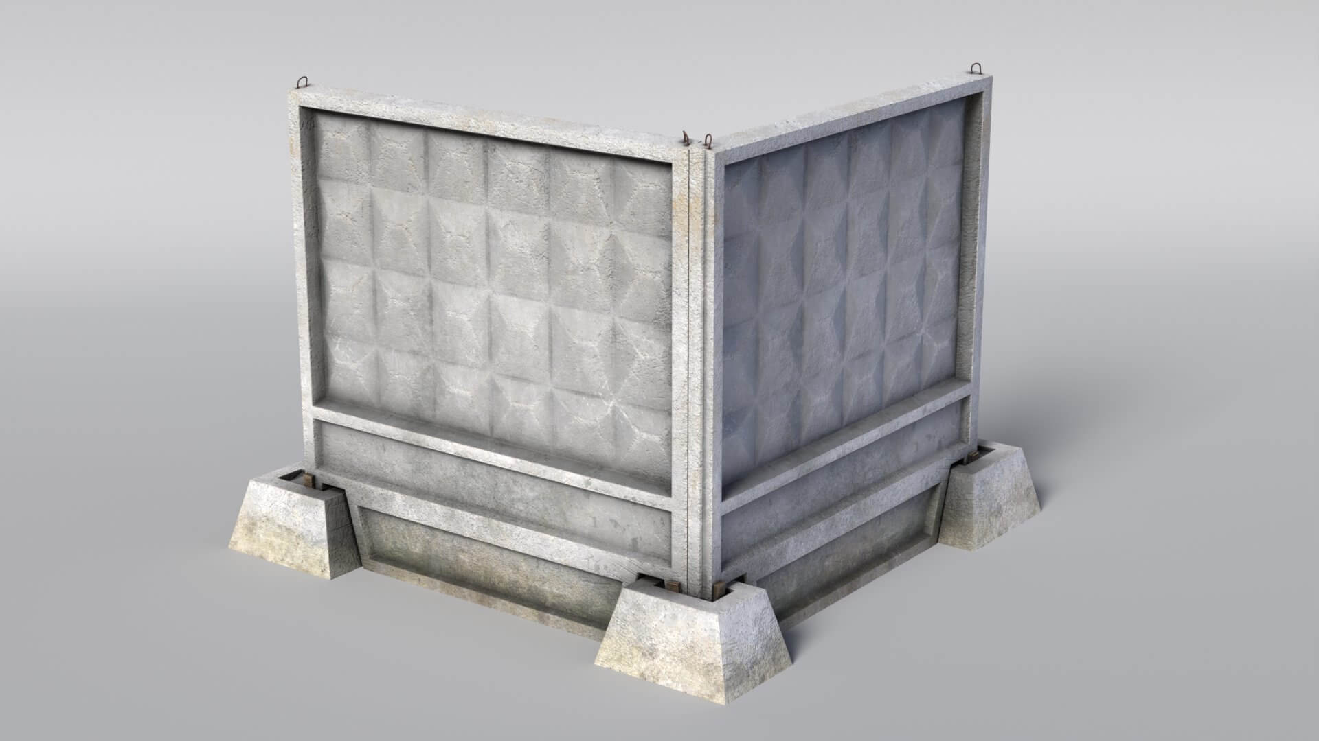 Concrete Fence Panel PO-2M 3D Model by Grishmanovskij Anton