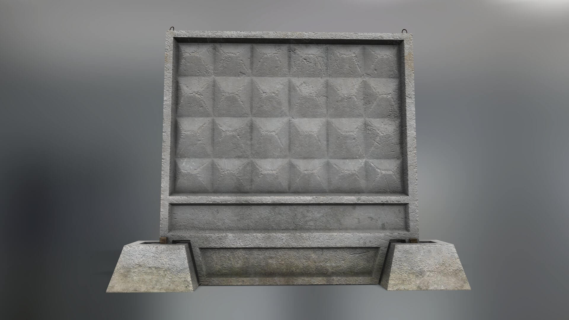 Concrete Fence Panel PO-2M 3D Model by Grishmanovskij Anton