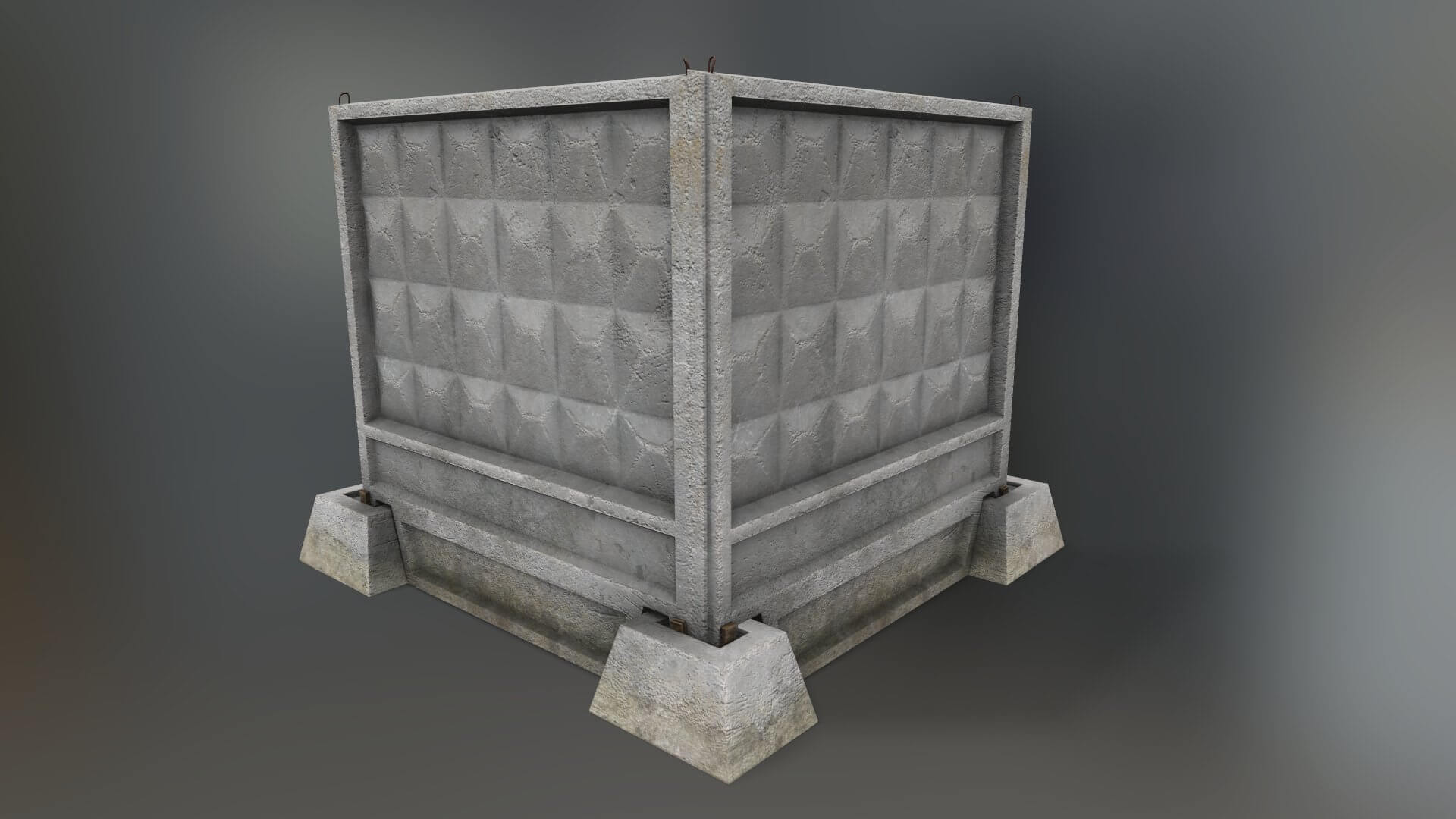 Concrete Fence Panel PO-2M 3D Model by Grishmanovskij Anton