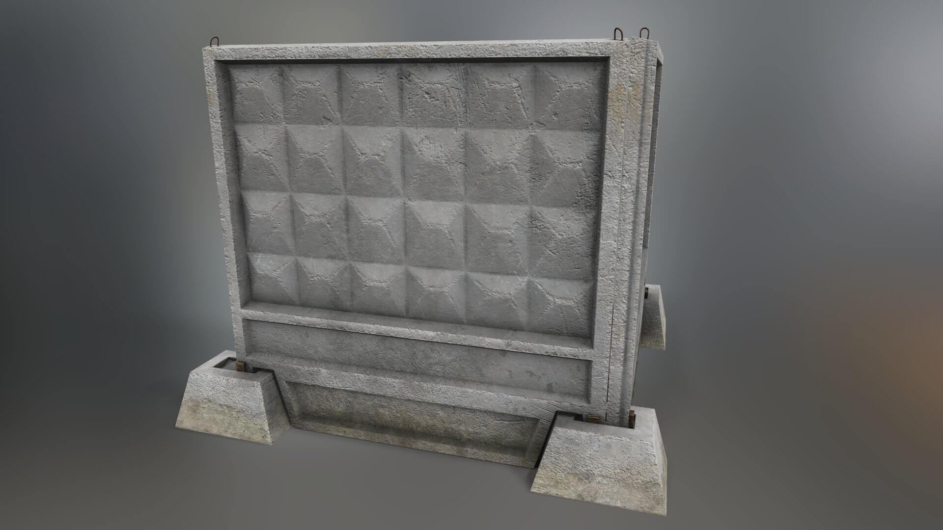 Concrete Fence Panel PO-2M 3D Model by Grishmanovskij Anton