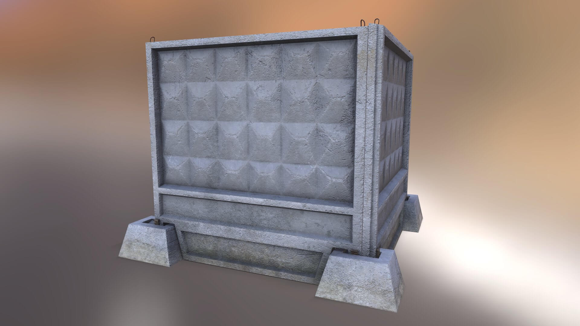Concrete Fence Panel PO-2M 3D Model by Grishmanovskij Anton