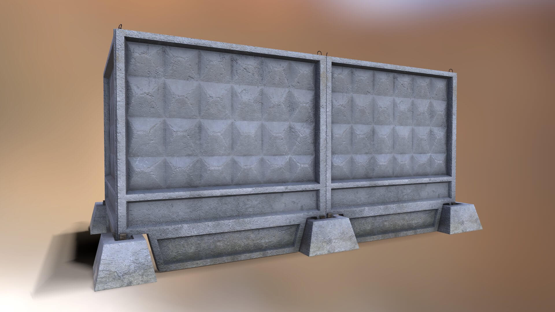 Concrete Fence Panel PO-2M 3D Model by Grishmanovskij Anton