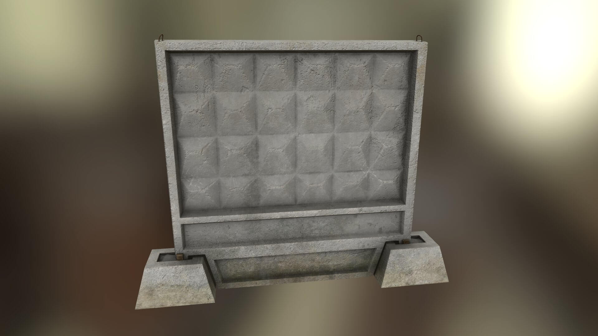 Concrete Fence Panel PO-2M 3D Model by Grishmanovskij Anton