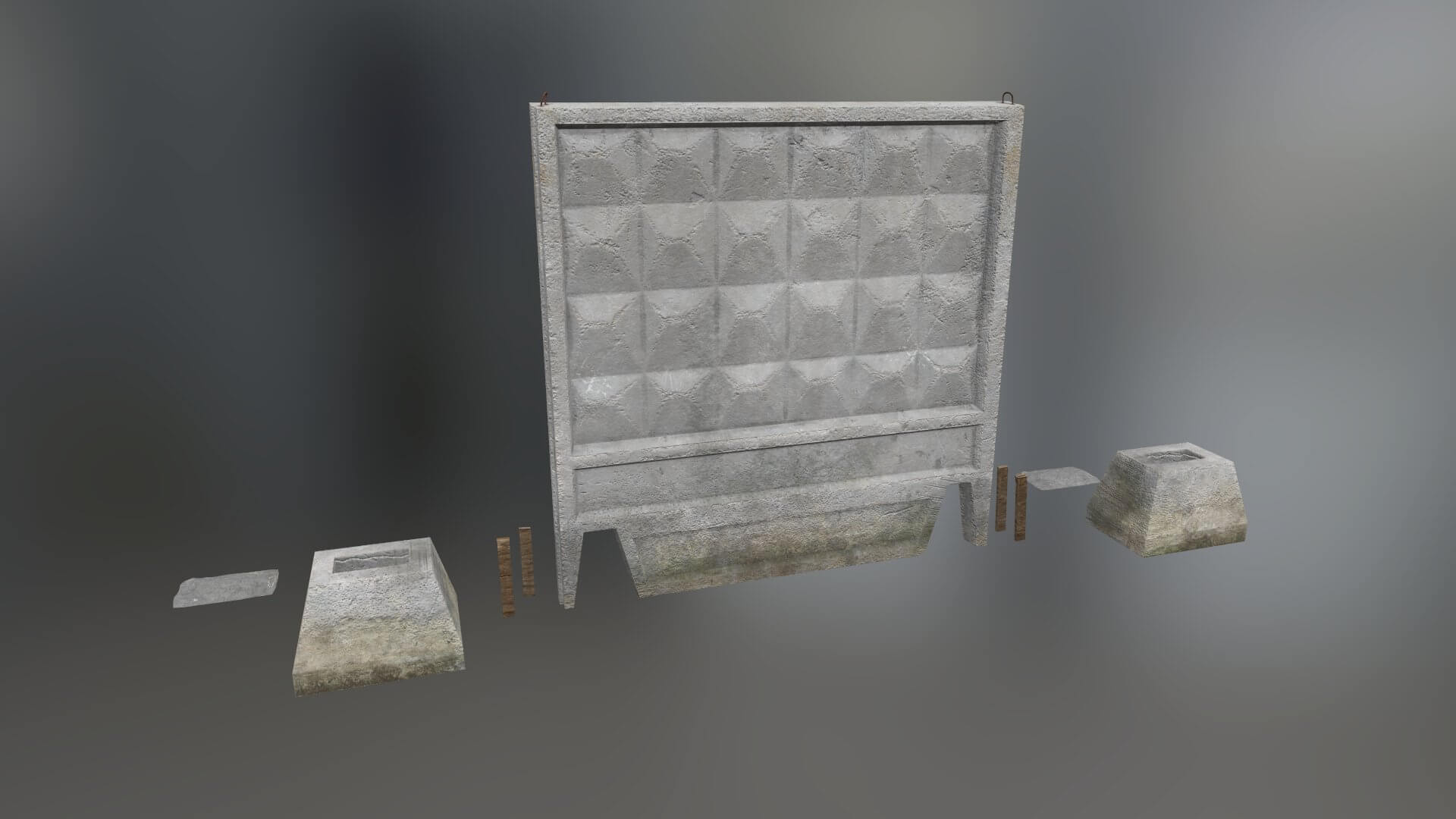 Concrete Fence Panel PO-2M 3D Model by Grishmanovskij Anton