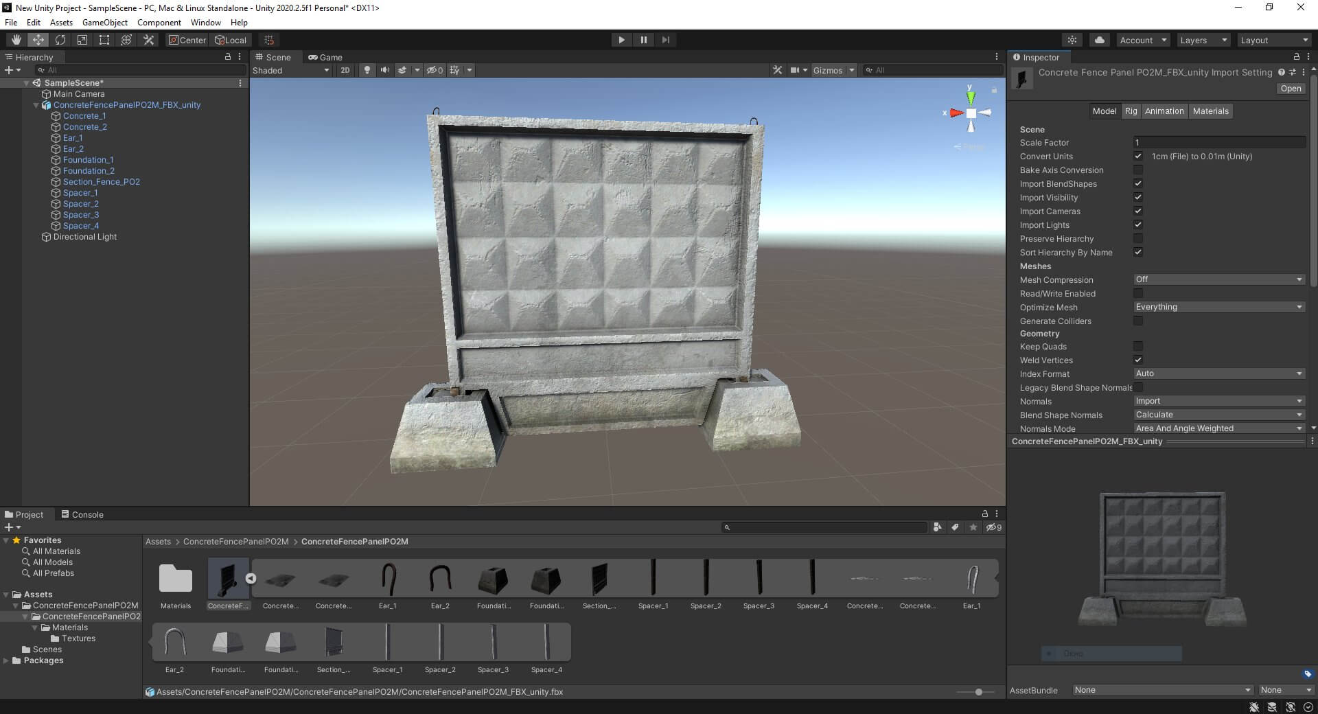 Concrete Fence Panel PO-2M 3D Model by Grishmanovskij Anton