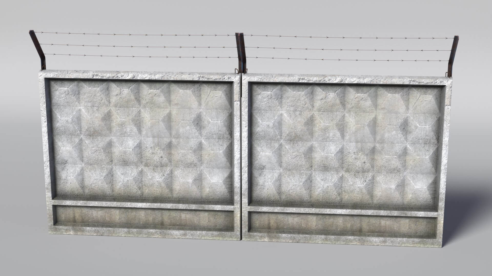 Concrete Fence - 3D Model by Grishmanovskij Anton