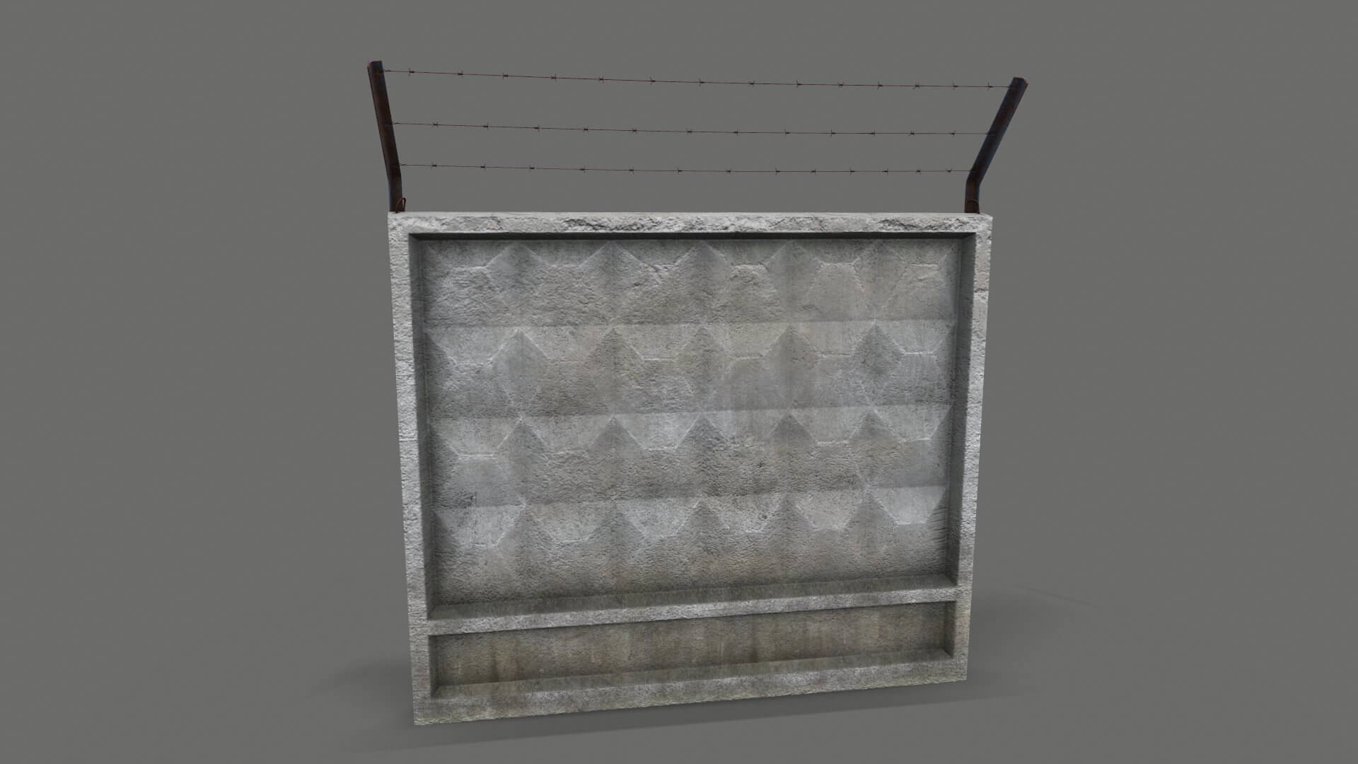 Concrete Fence - 3D Model by Grishmanovskij Anton