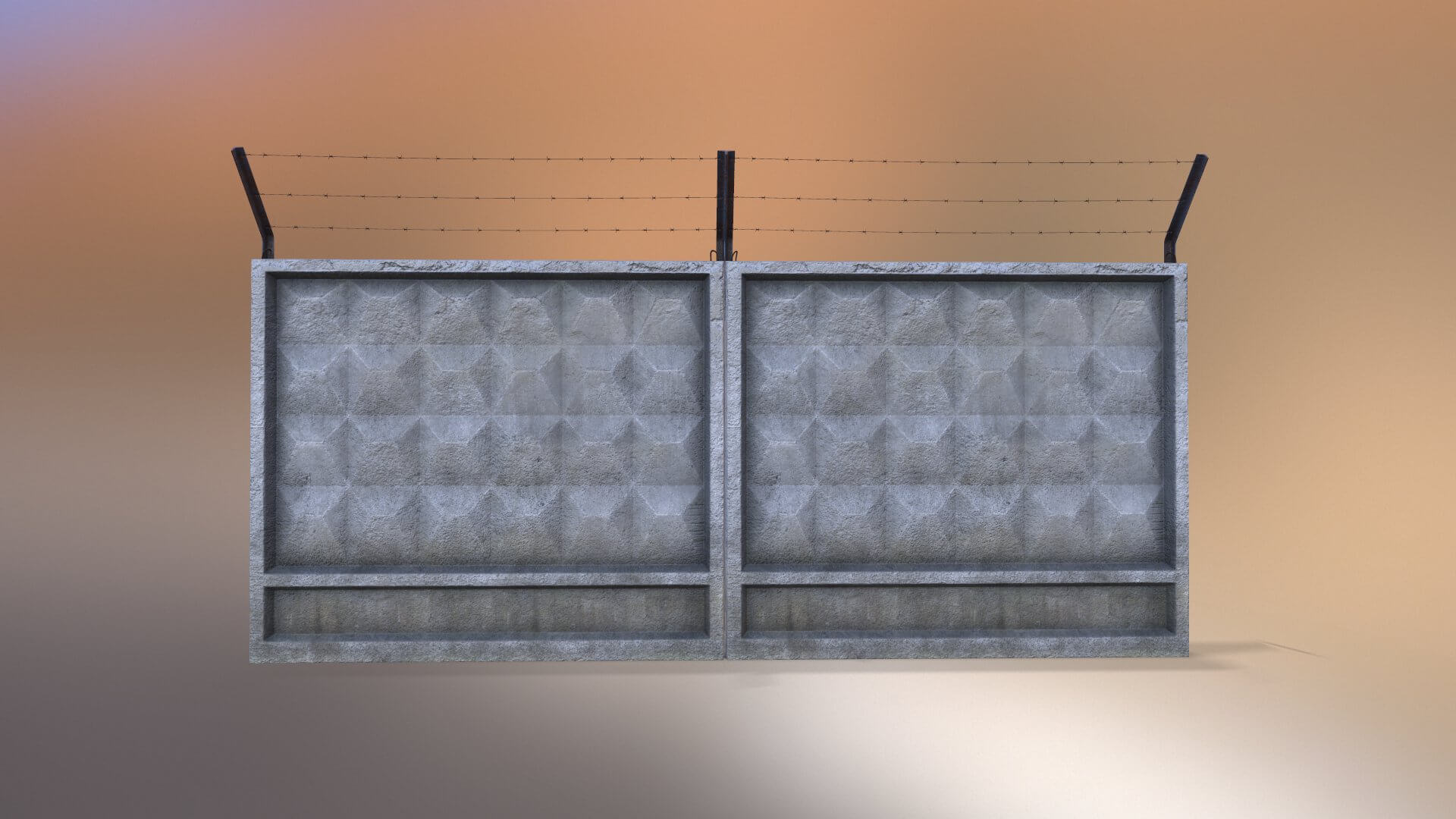 Concrete Fence - 3D Model by Grishmanovskij Anton