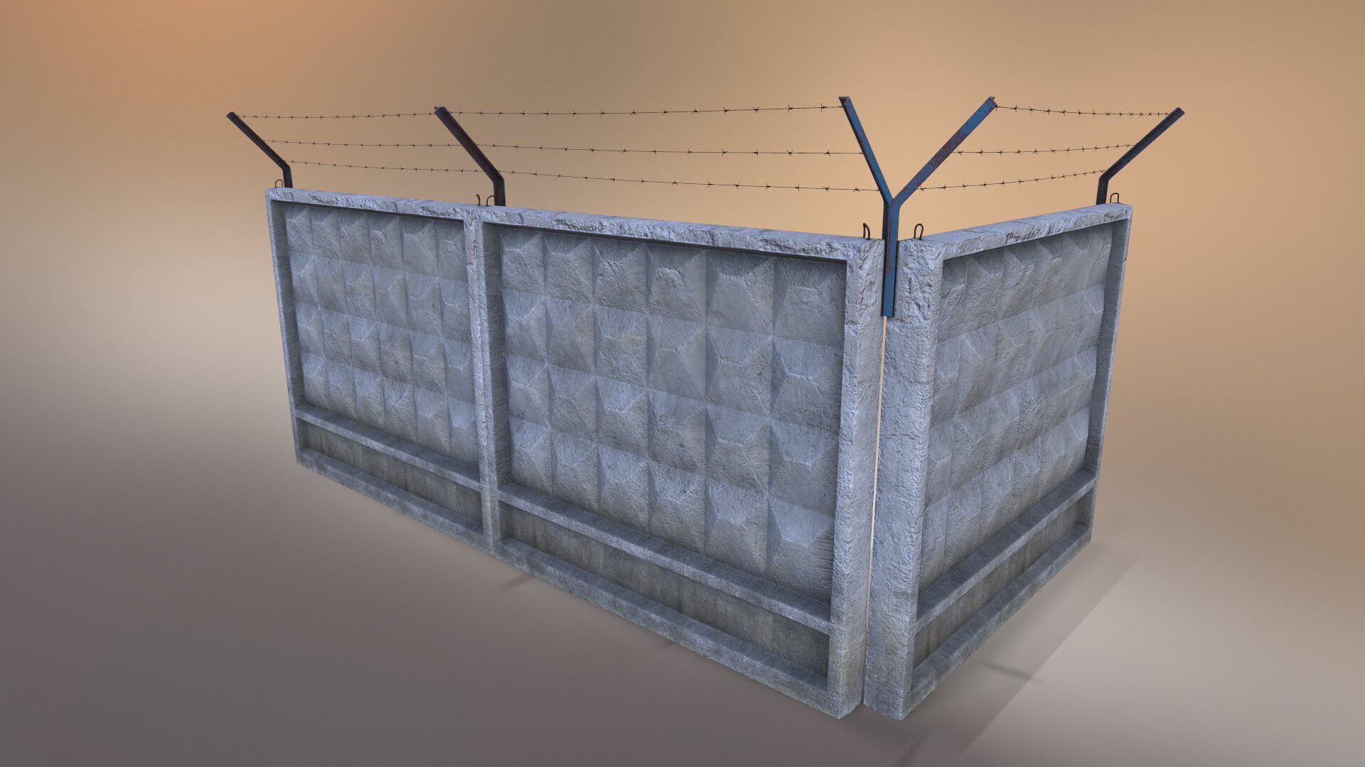 Concrete Fence - 3D Model by Grishmanovskij Anton