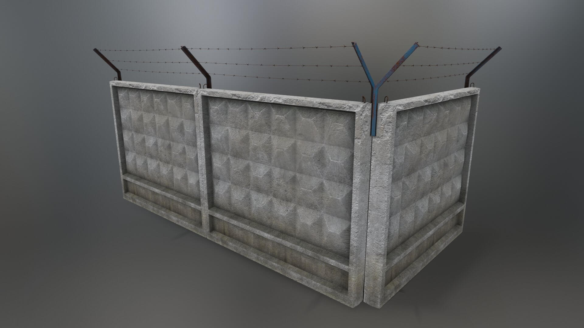 Concrete Fence - 3D Model by Grishmanovskij Anton