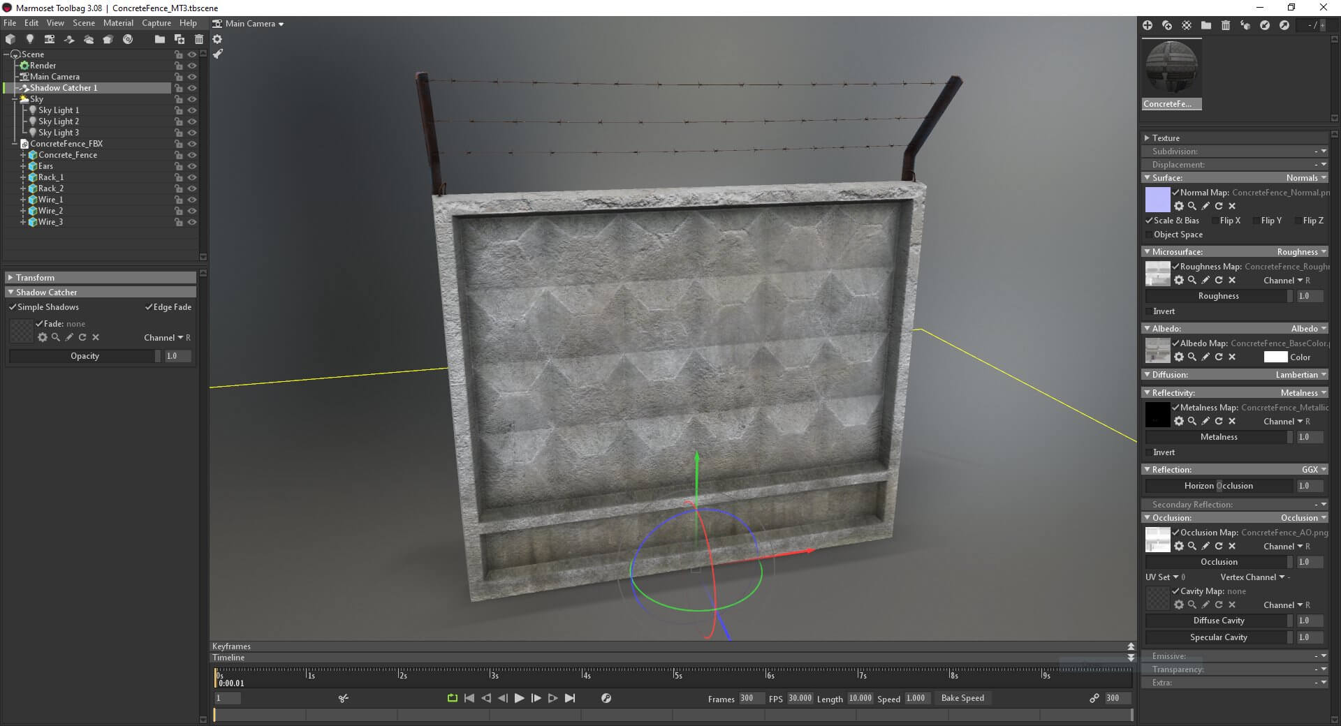 Concrete Fence - 3D Model by Grishmanovskij Anton
