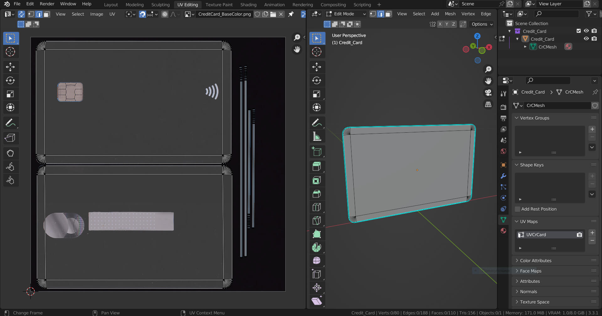 Credit Card - 3D Model by Grishmanovskij Anton