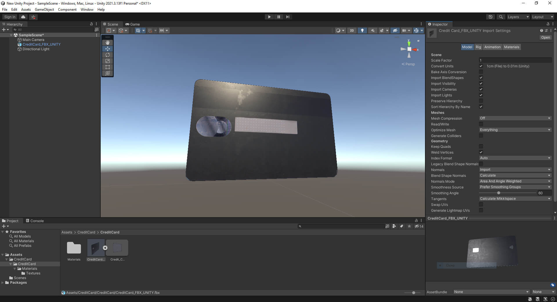 Credit Card - 3D Model by Grishmanovskij Anton