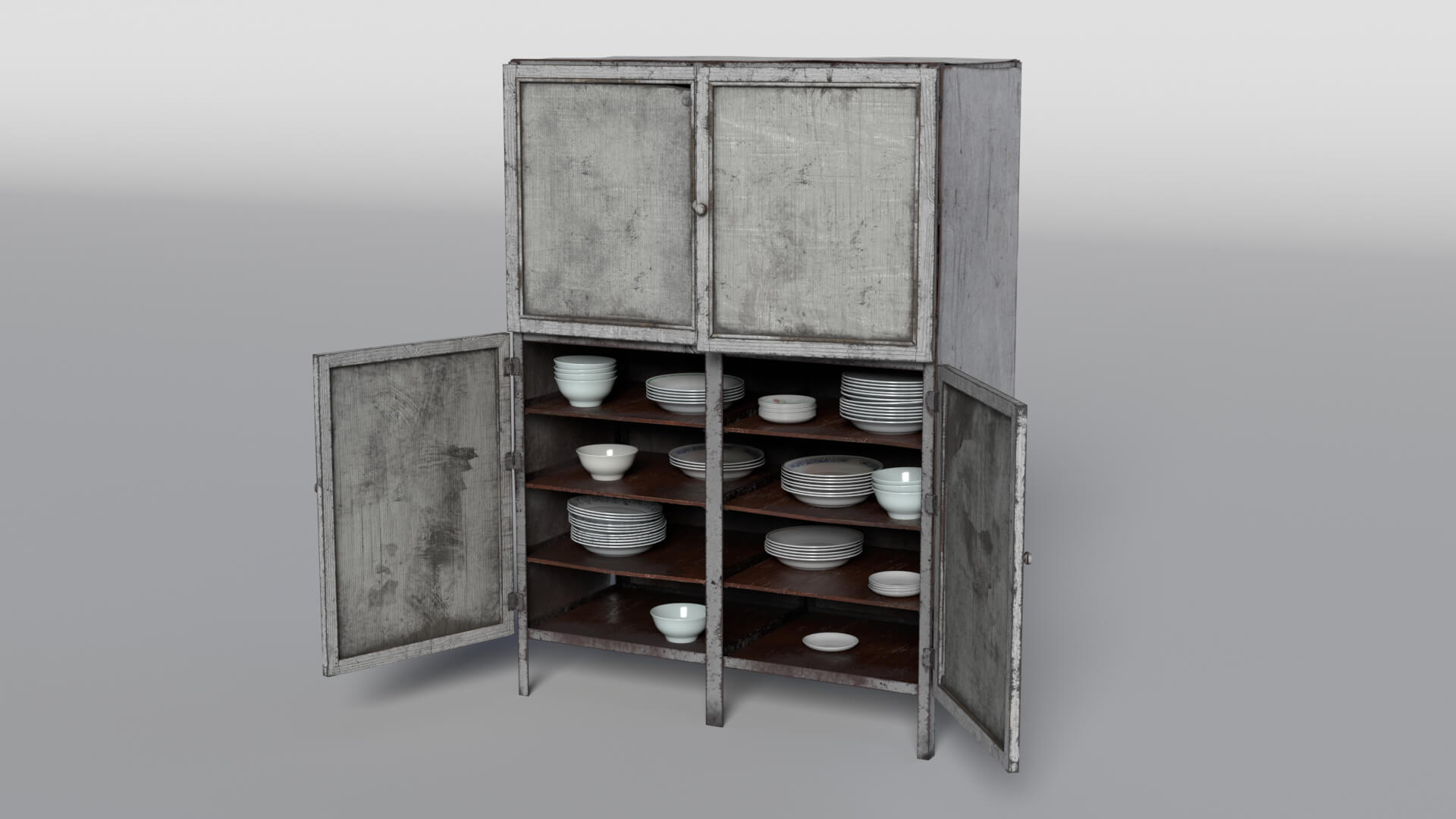 Retro Cupboard - 3D Model by Grishmanovskij Anton