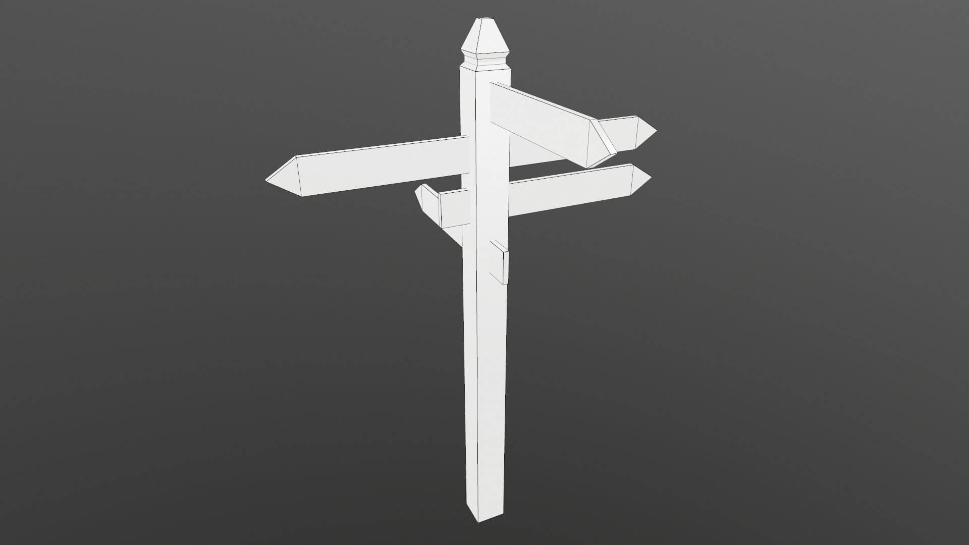 Directional Sign Post - 3D Model by Grishmanovskij Anton