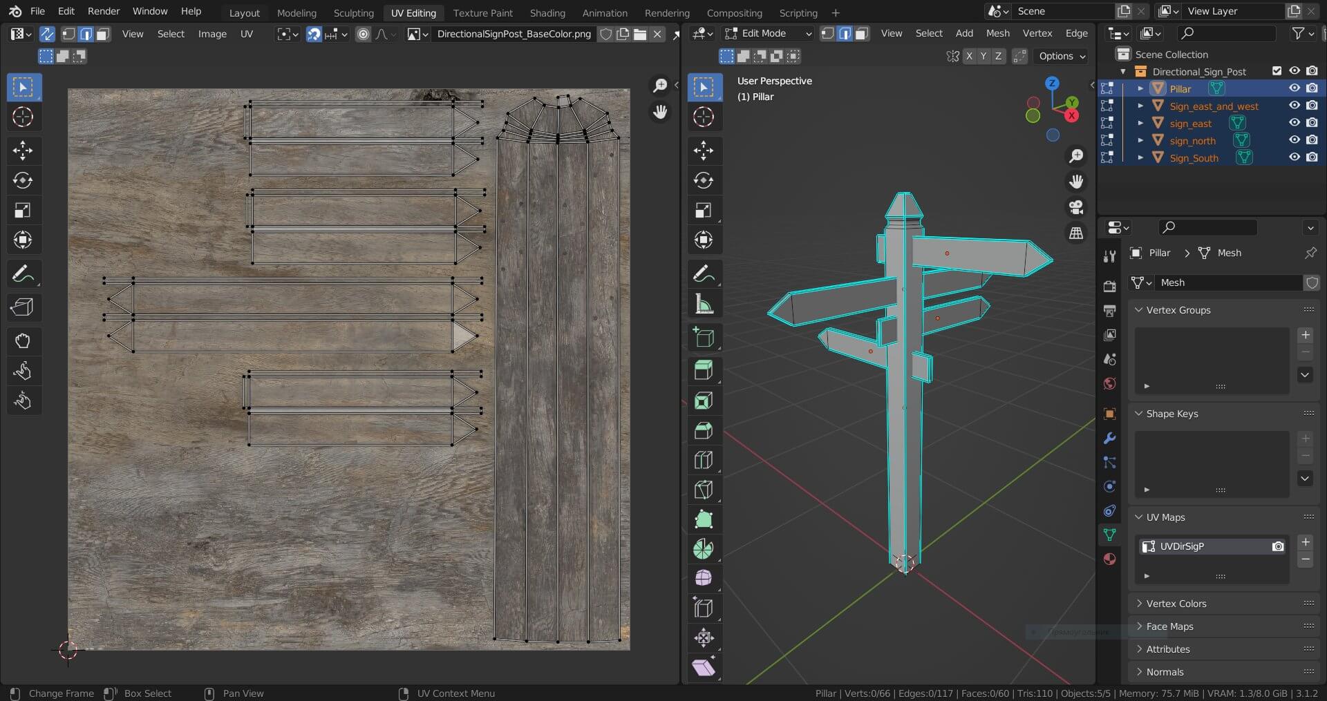 Directional Sign Post - 3D Model by Grishmanovskij Anton
