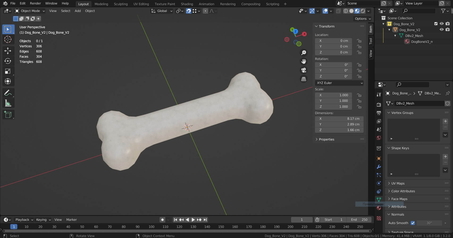 Dog Bone V2 - 3D Model by Grishmanovskij Anton