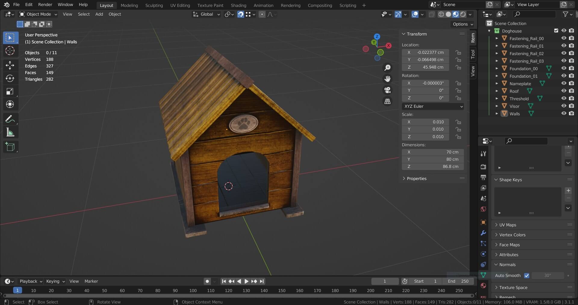 Doghouse - 3D Model by Grishmanovskij Anton