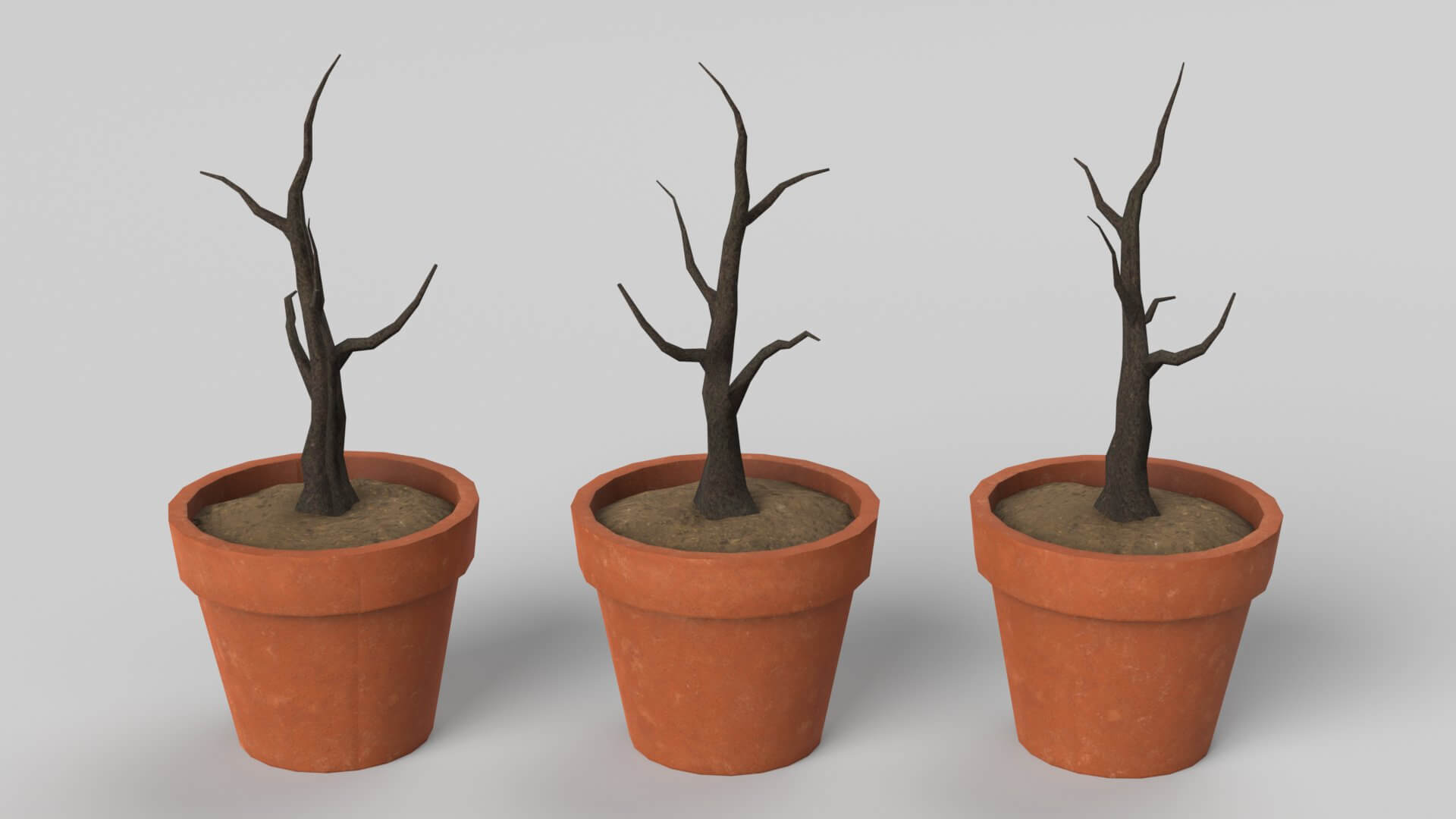 Dried Plant in A Pot - 3D Model by Grishmanovskij Anton