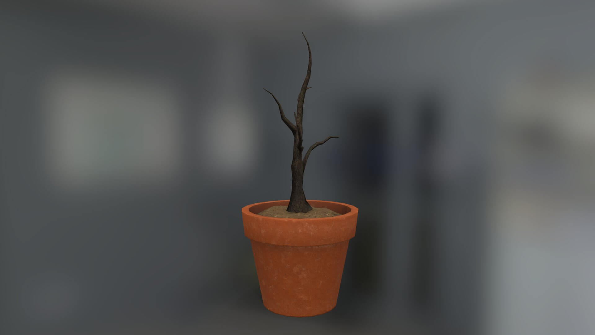 Dried Plant in A Pot - 3D Model by Grishmanovskij Anton
