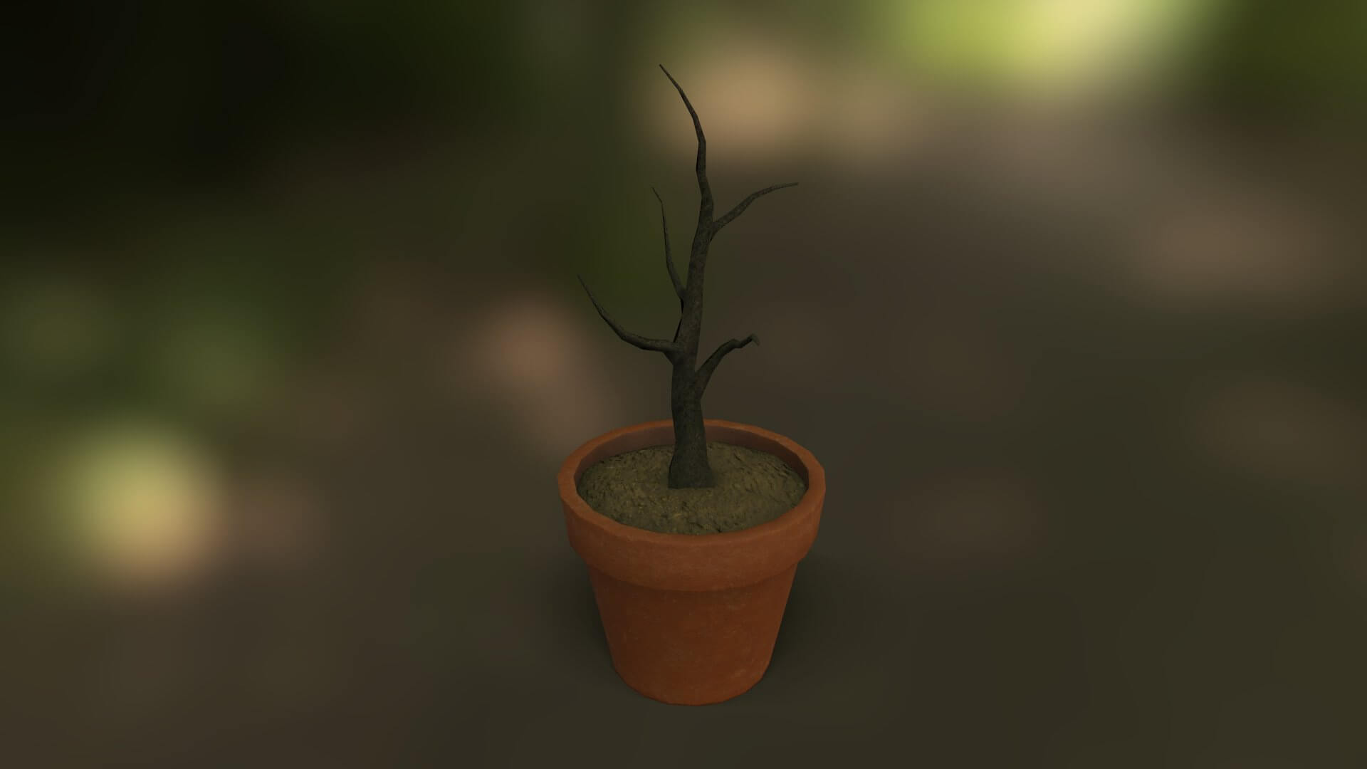 Dried Plant in A Pot - 3D Model by Grishmanovskij Anton