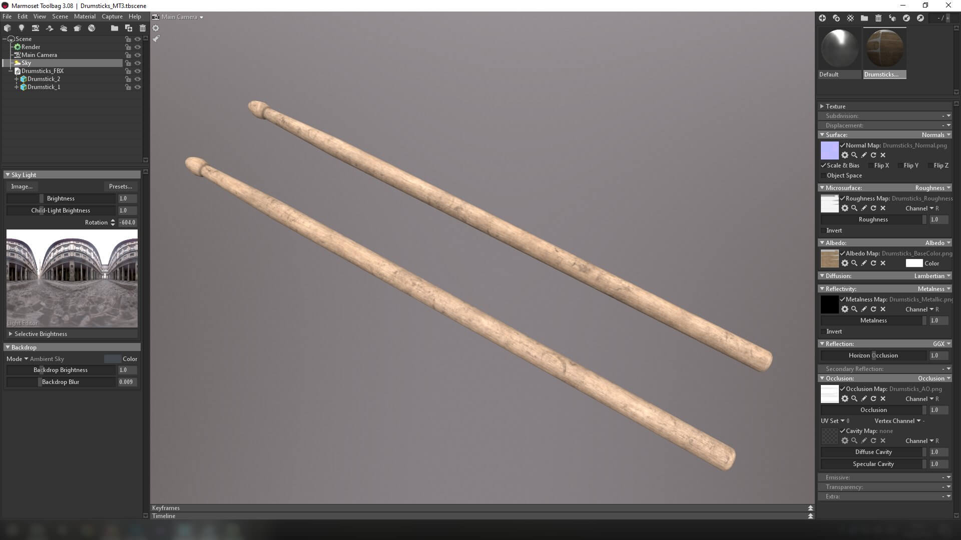 Drumsticks - 3D Model by Grishmanovskij Anton