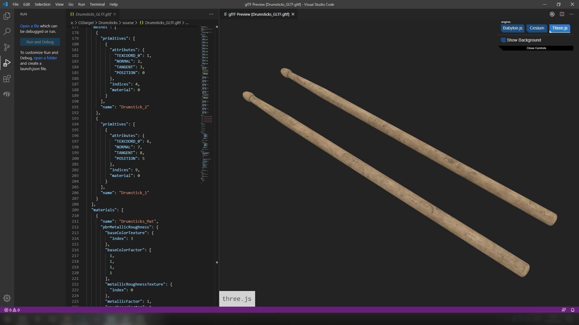 Drumsticks - 3D Model by Grishmanovskij Anton