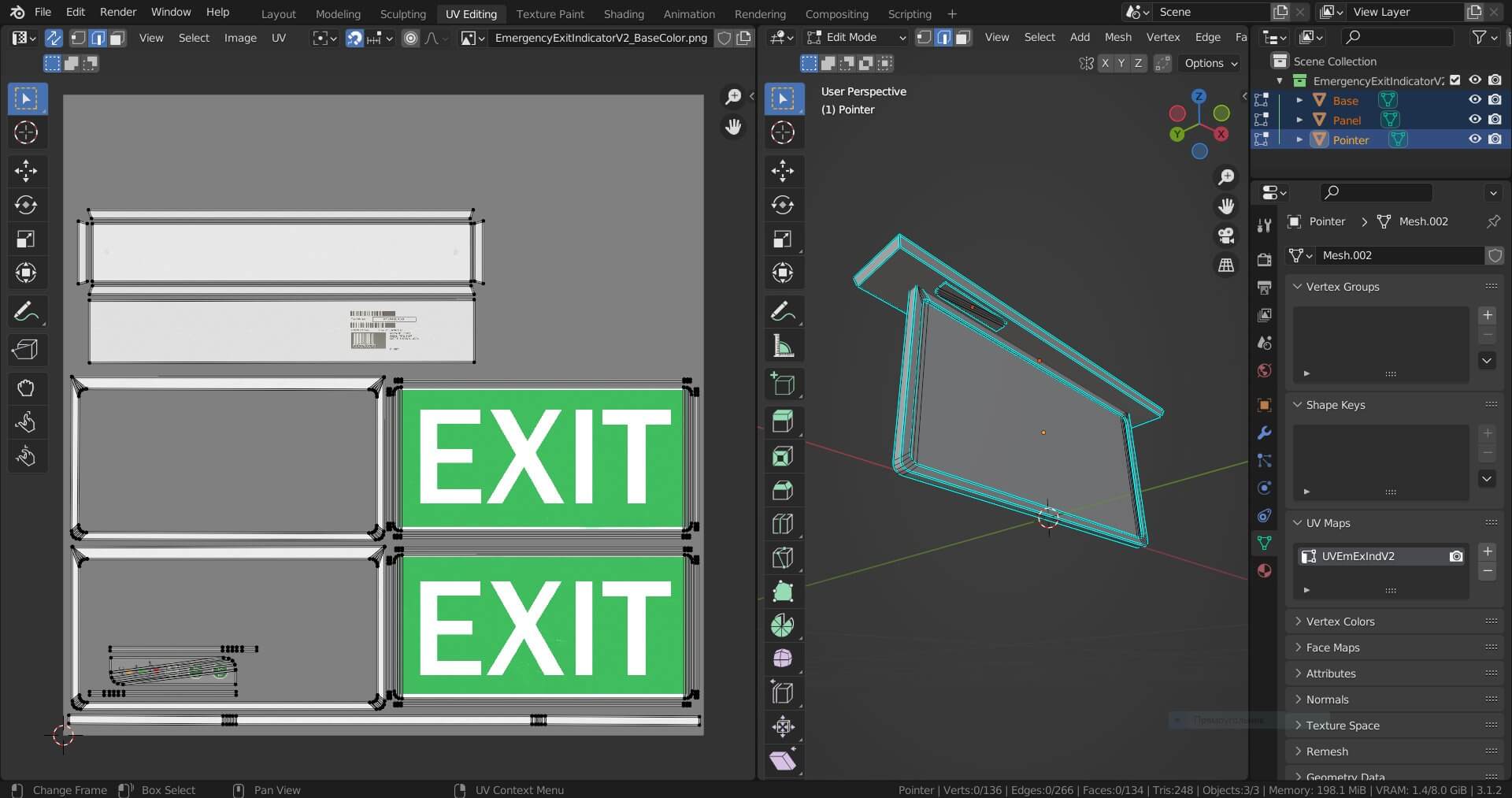 Emergency Exit Indicator V2 - 3D Model by Grishmanovskij Anton