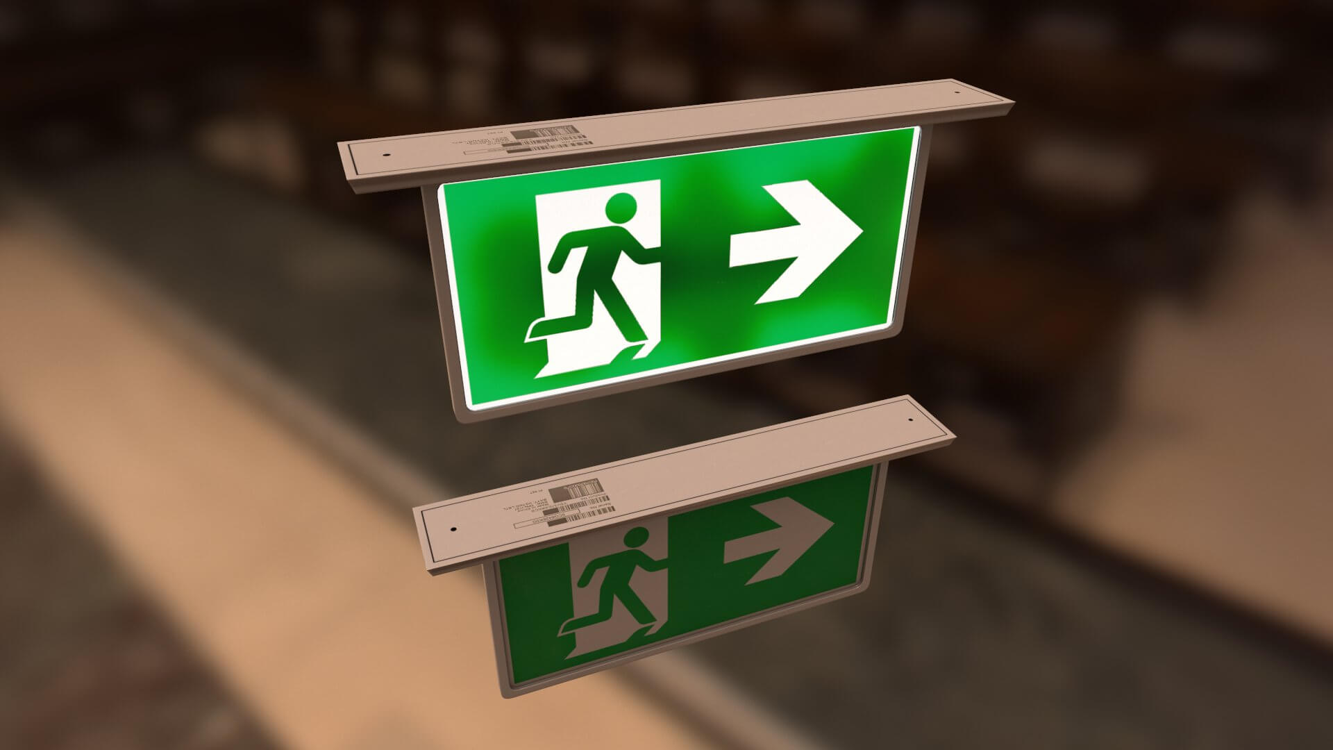 Emergency Exit Indicator - 3D Model by Grishmanovskij Anton