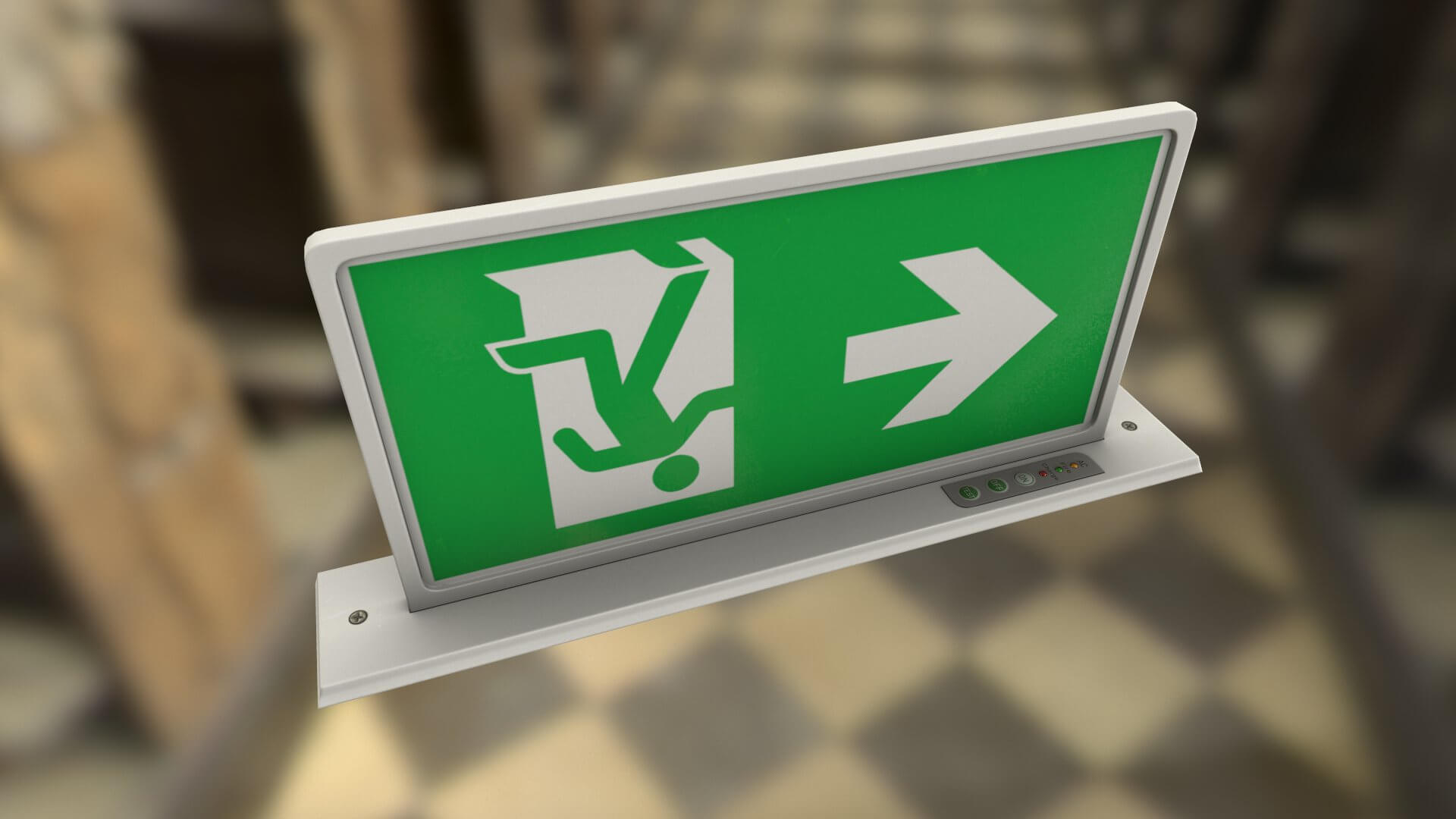 Emergency Exit Indicator - 3D Model by Grishmanovskij Anton