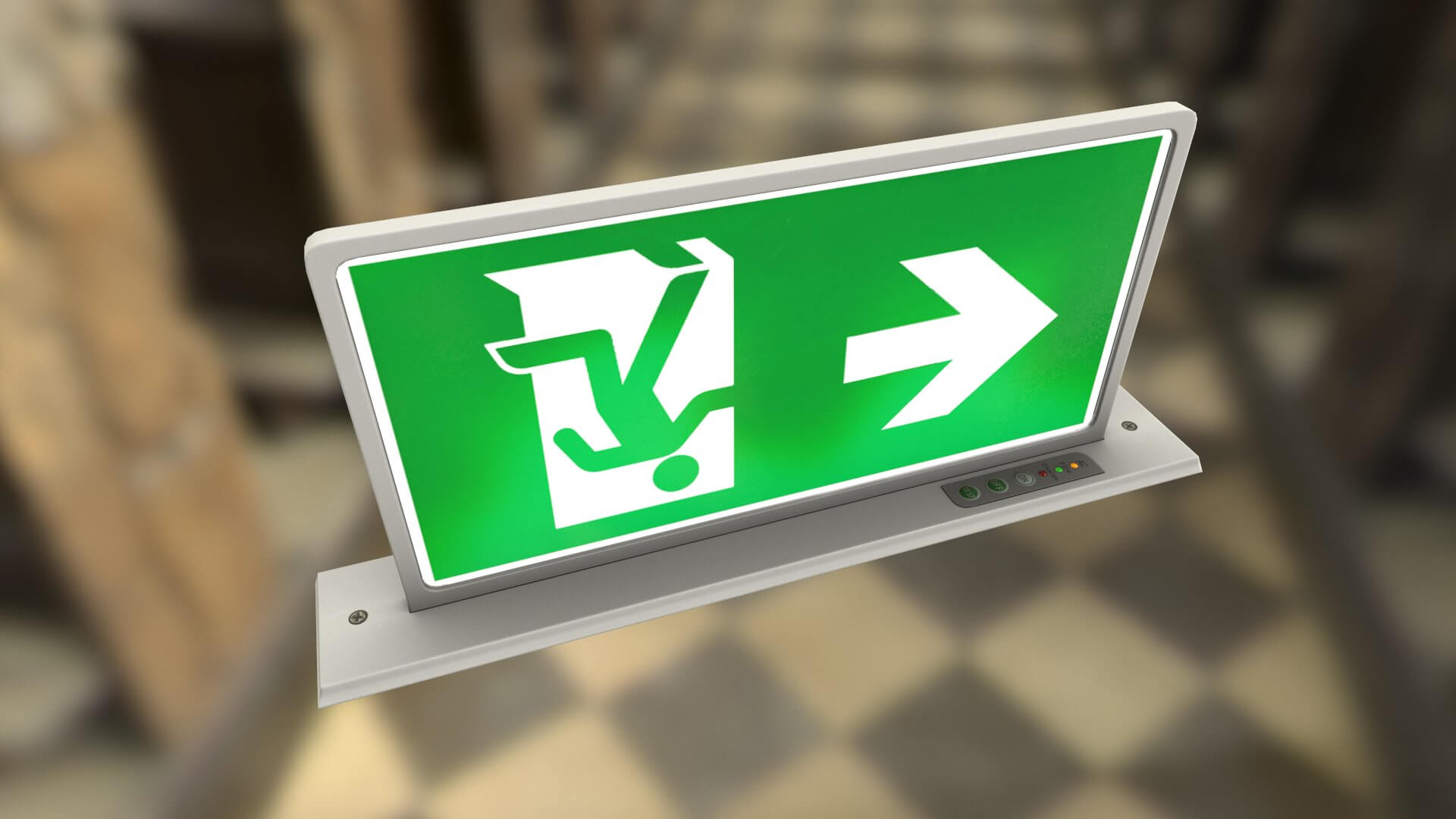 Emergency Exit Indicator - 3D Model by Grishmanovskij Anton
