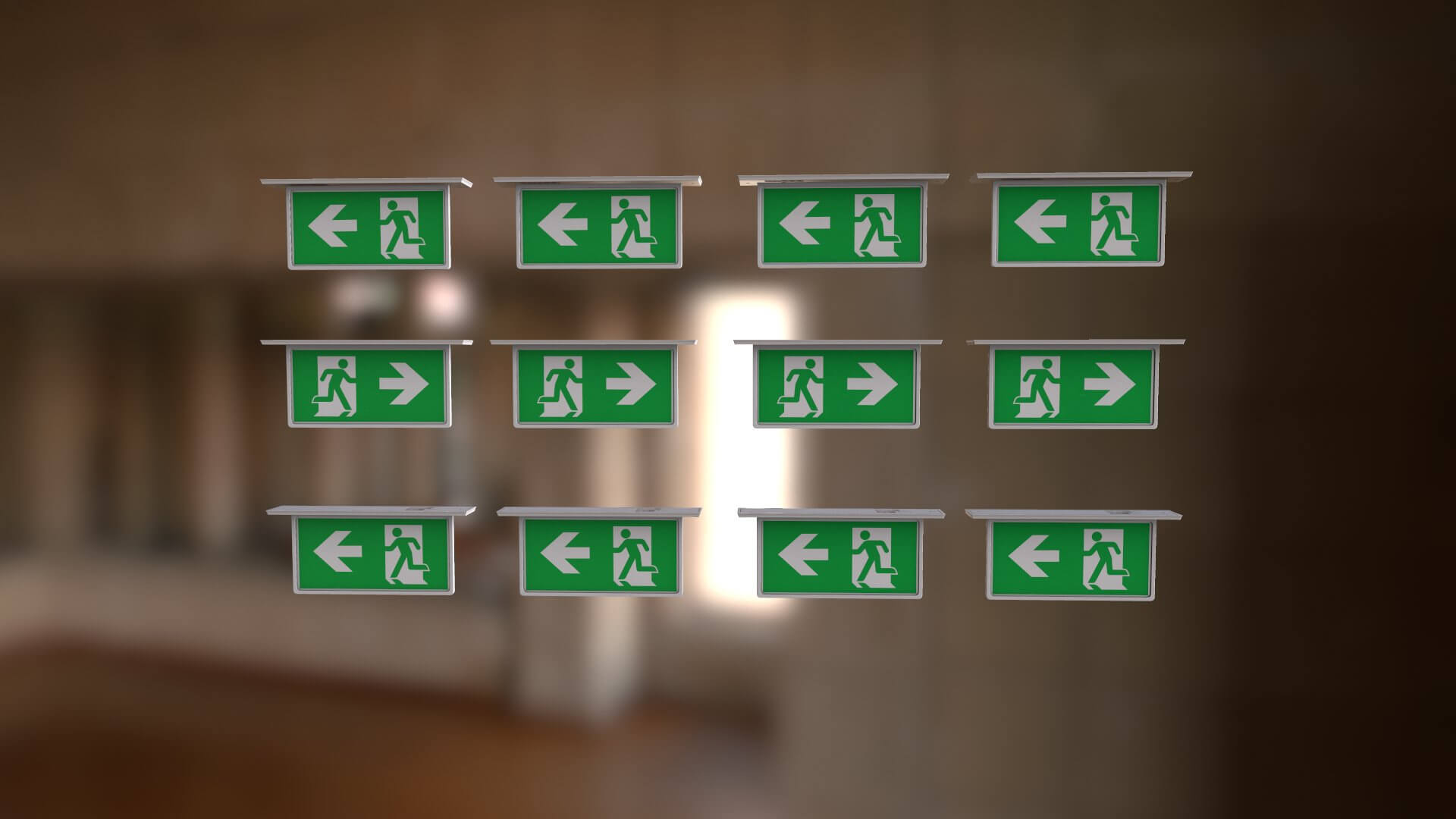 Emergency Exit Indicator - 3D Model by Grishmanovskij Anton