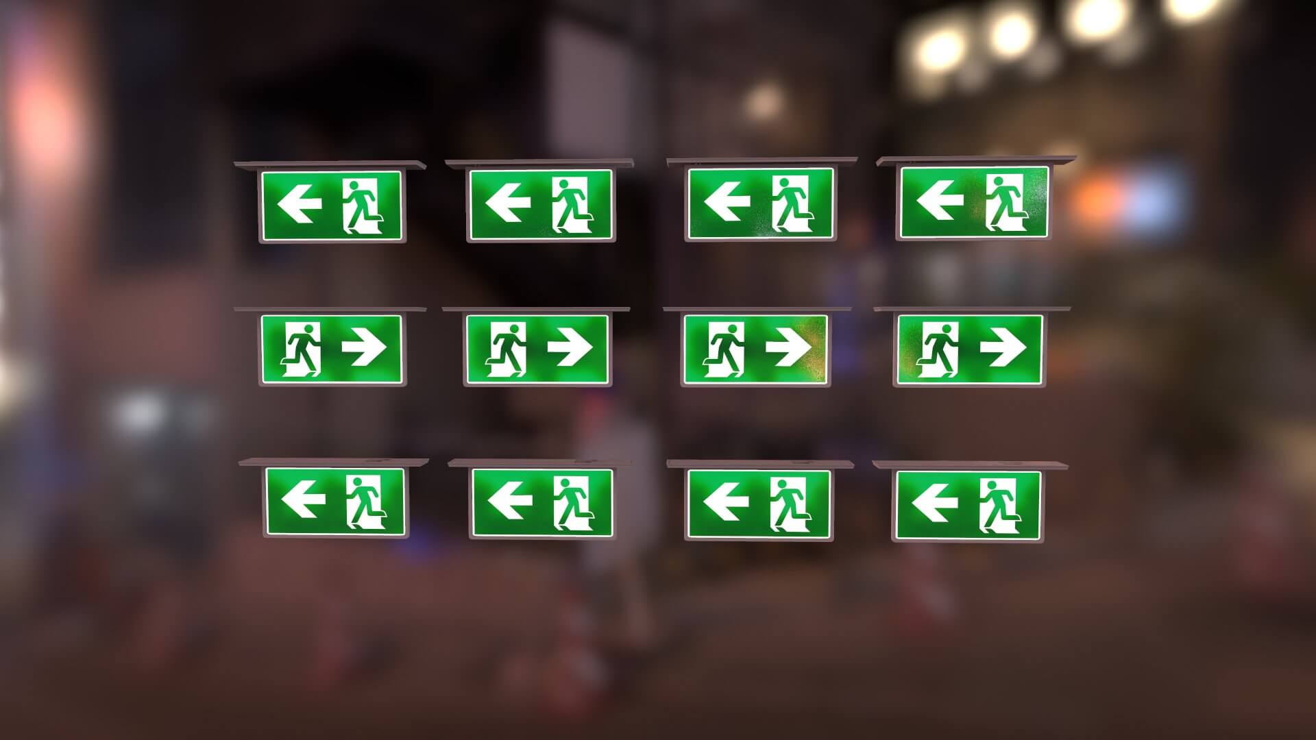 Emergency Exit Indicator - 3D Model by Grishmanovskij Anton