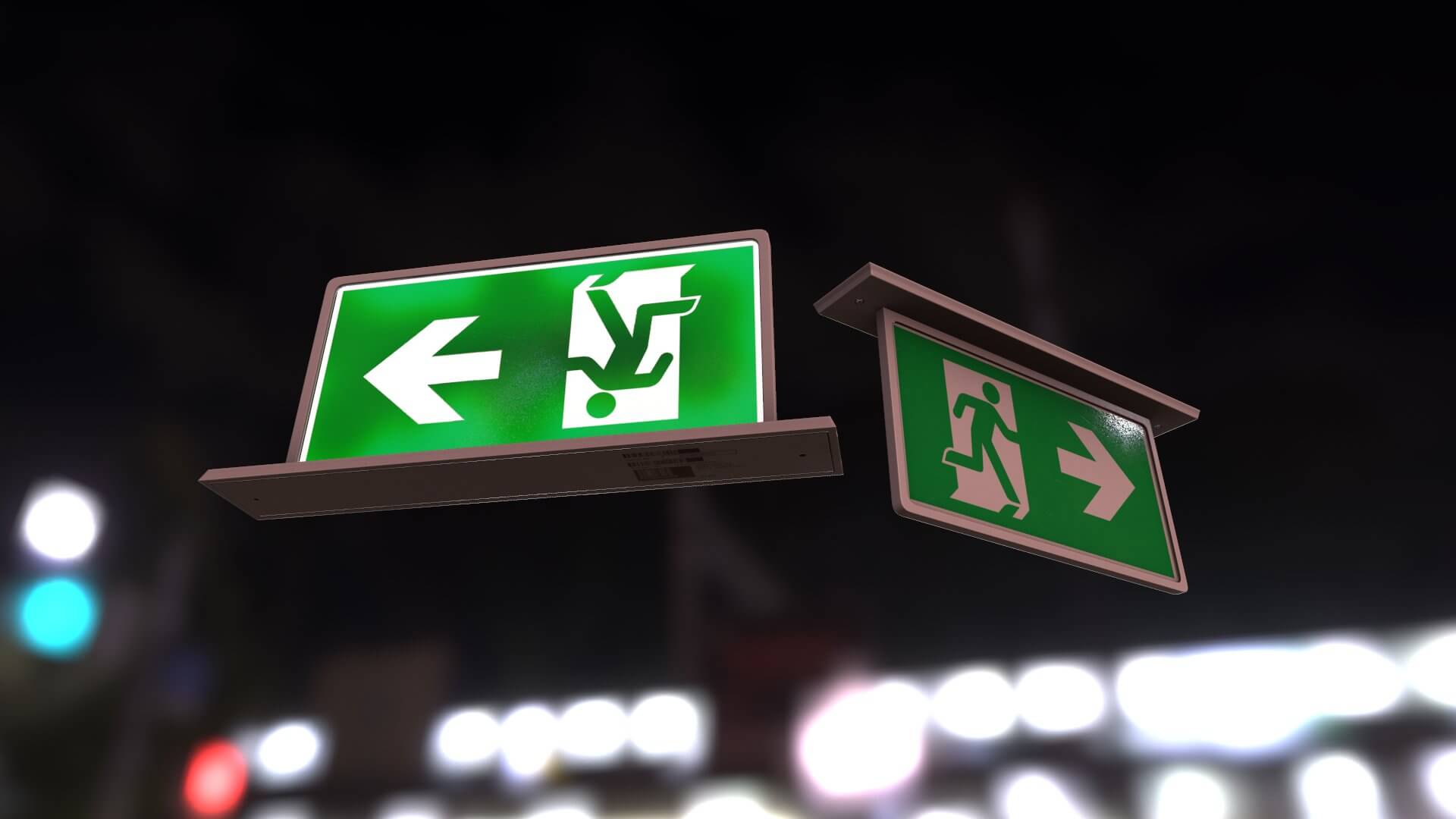 Emergency Exit Indicator - 3D Model by Grishmanovskij Anton