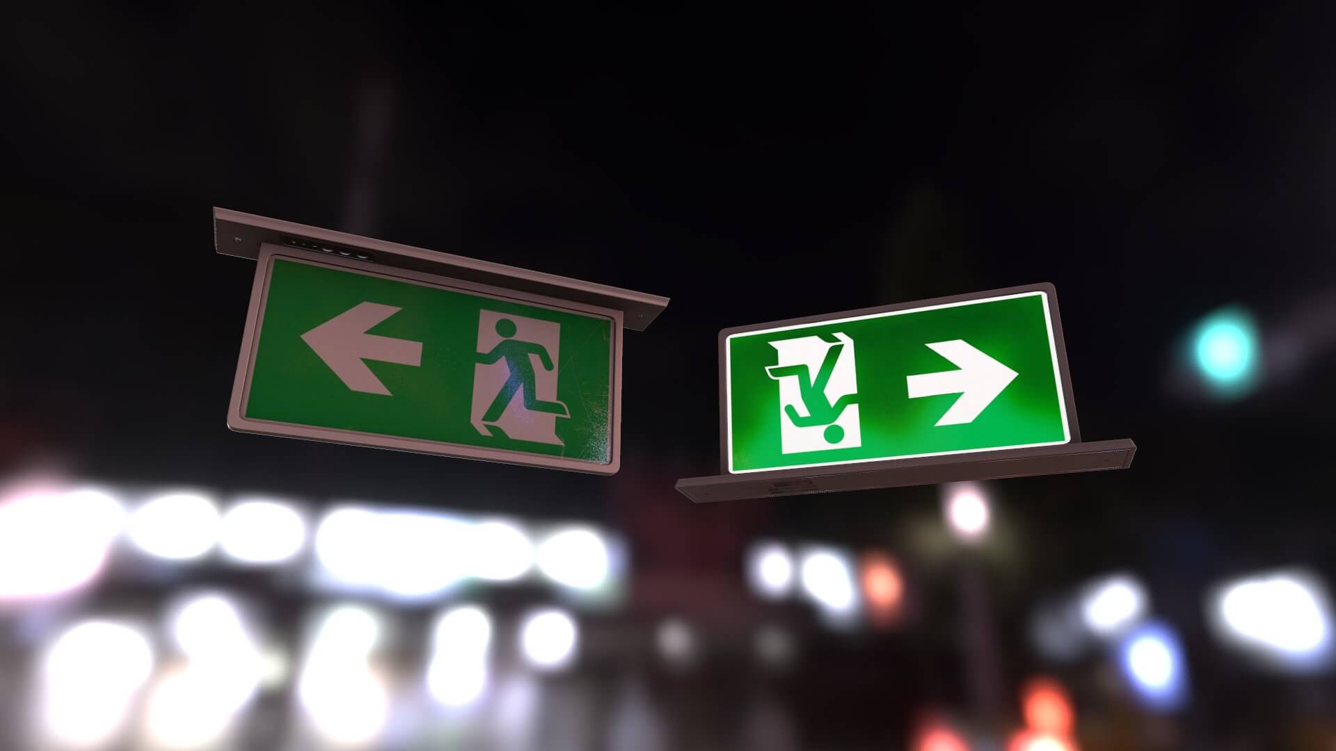 Emergency Exit Indicator - 3D Model by Grishmanovskij Anton