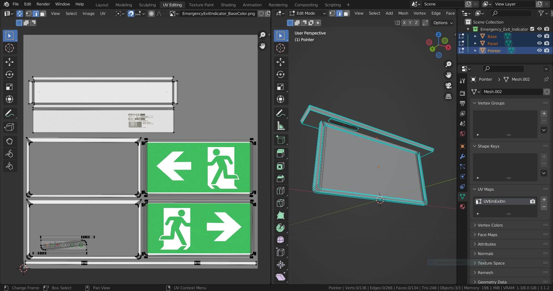 Emergency Exit Indicator - 3D Model by Grishmanovskij Anton