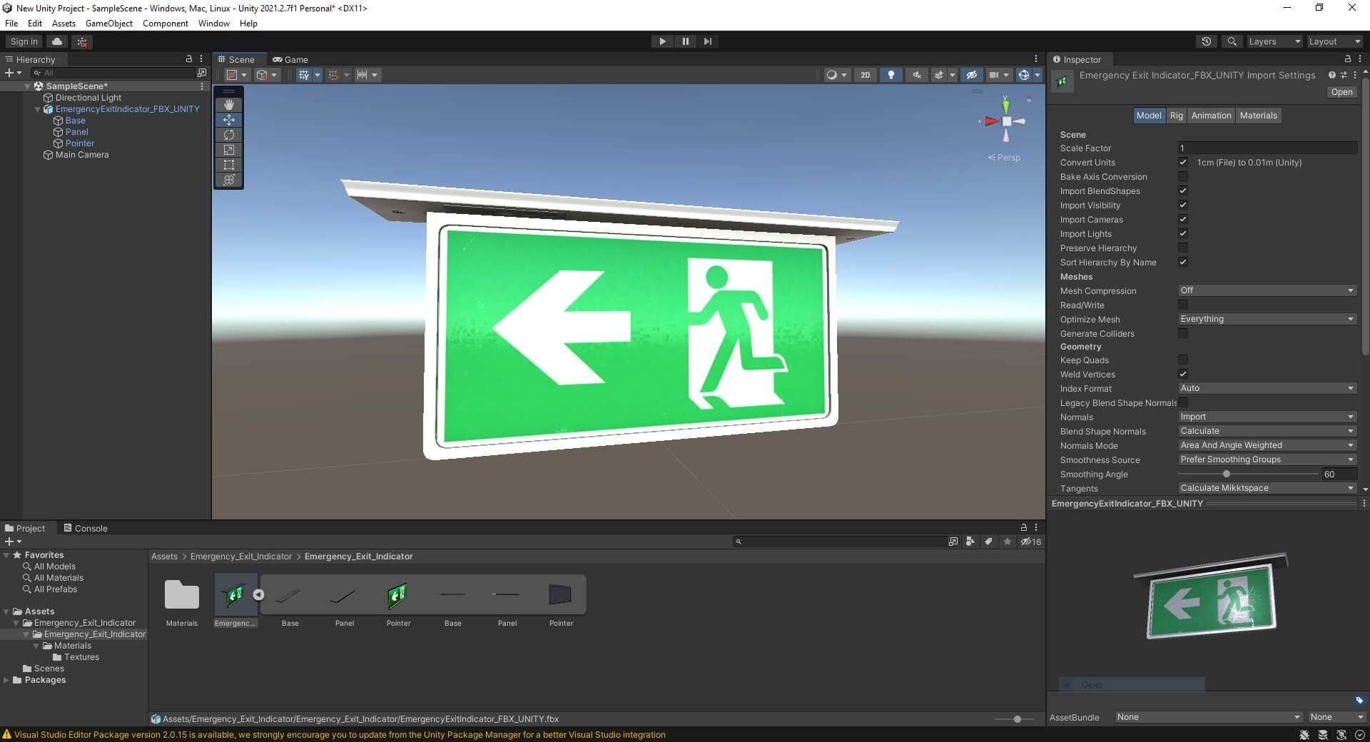 Emergency Exit Indicator - 3D Model by Grishmanovskij Anton