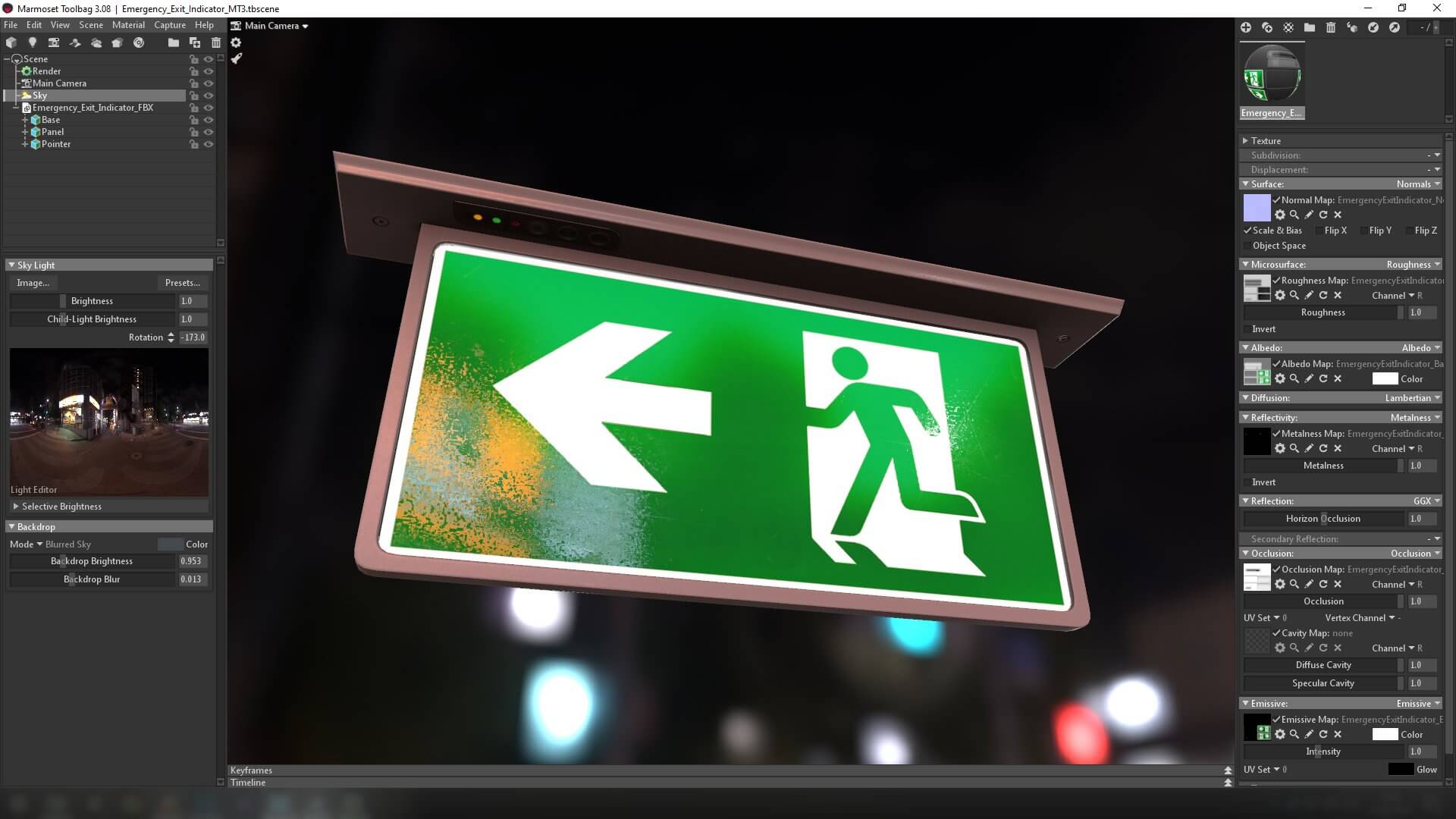 Emergency Exit Indicator - 3D Model by Grishmanovskij Anton