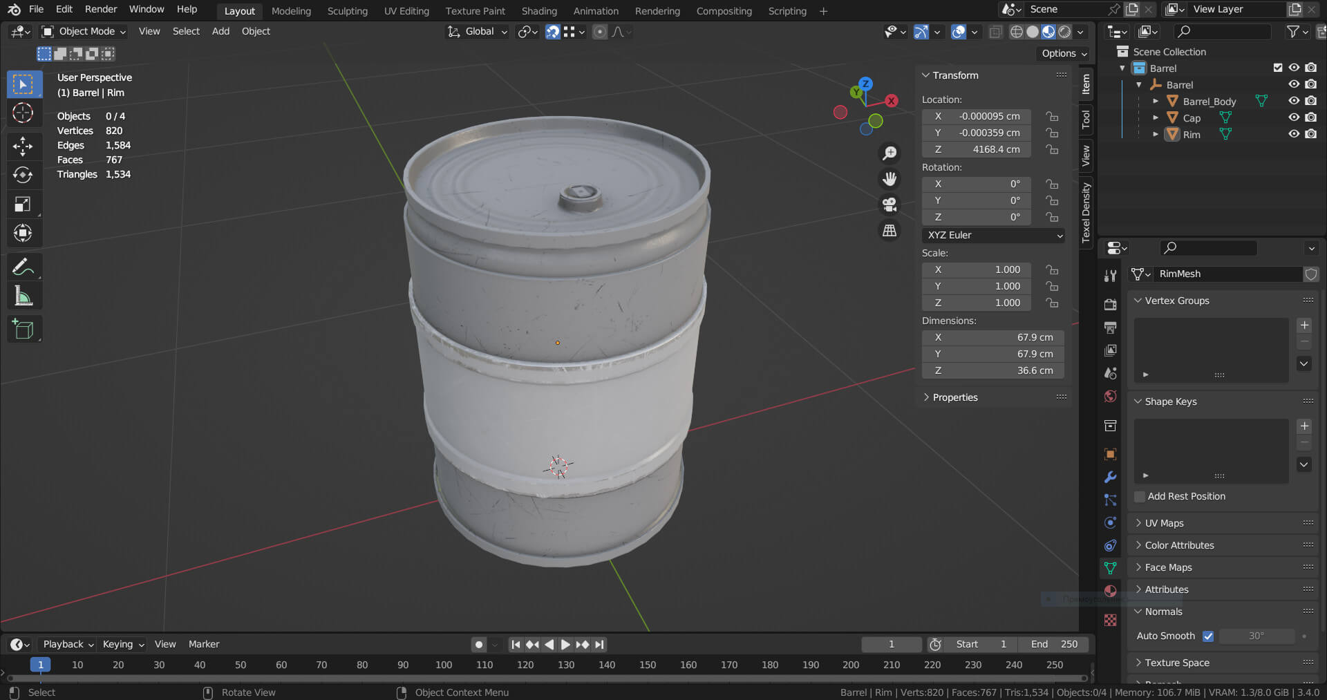 Barrel - 3D Model by Grishmanovskij Anton