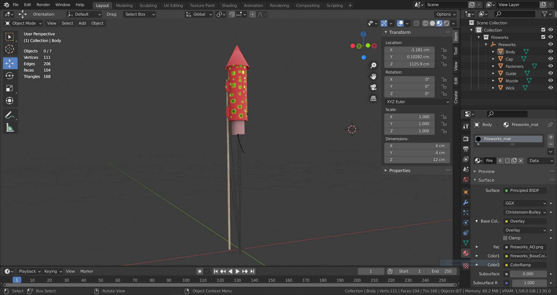 Fireworks - 3D Model by Grishmanovskij Anton