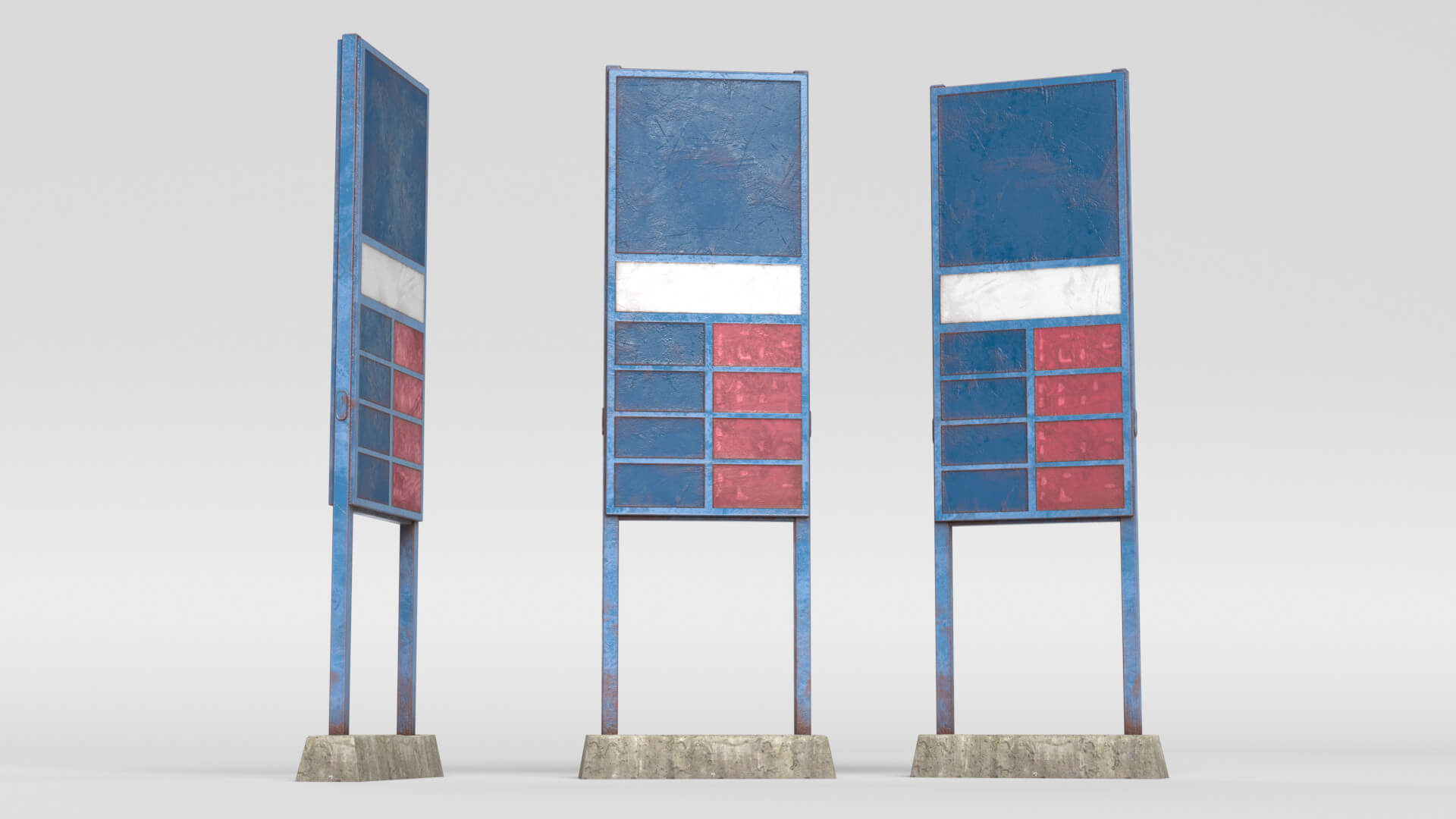 Gas Station Information Board - 3D Model by Grishmanovskij Anton