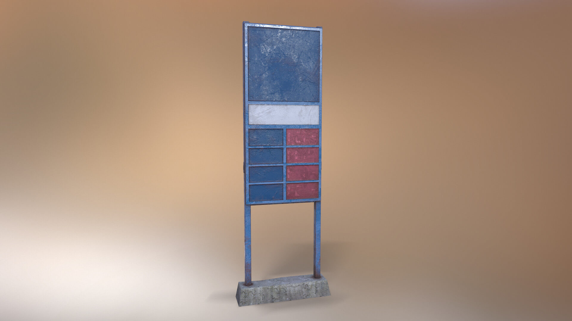 Gas Station Information Board - 3D Model by Grishmanovskij Anton