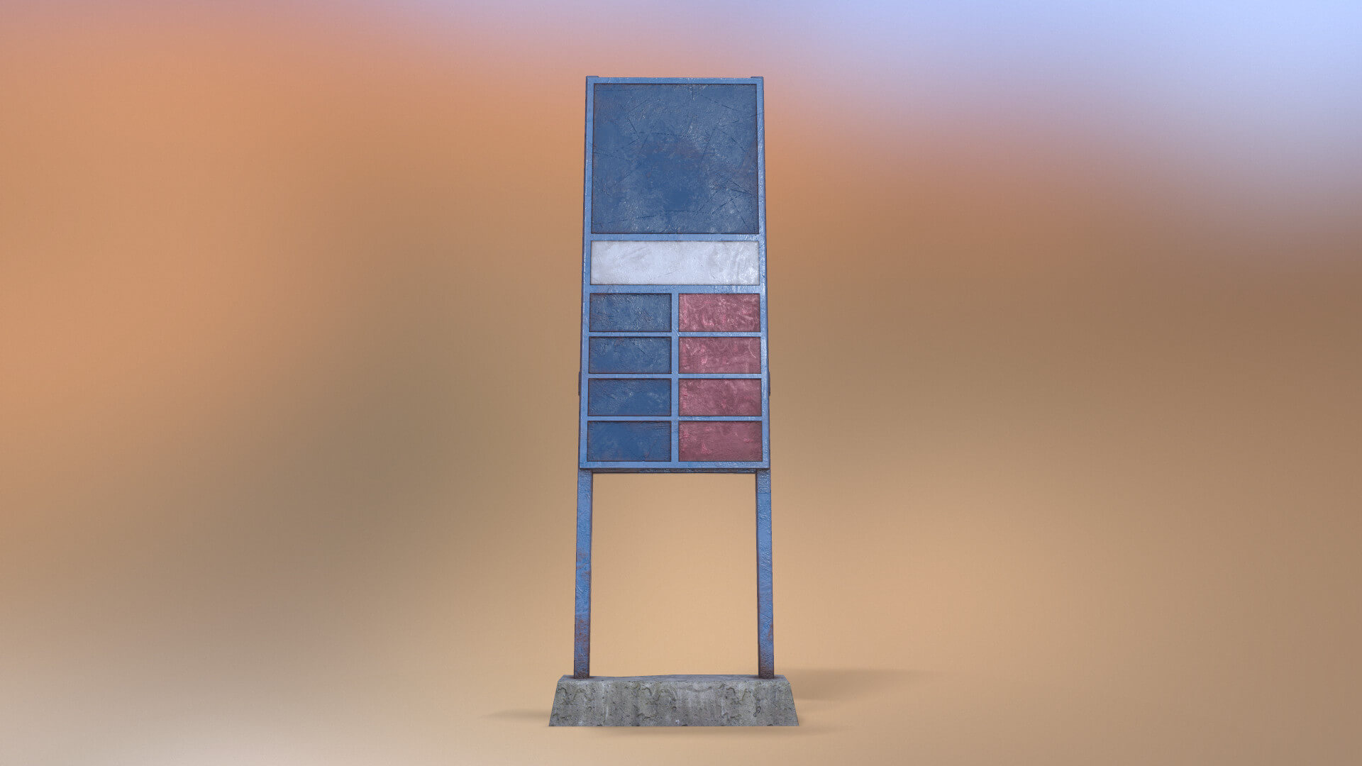 Gas Station Information Board - 3D Model by Grishmanovskij Anton