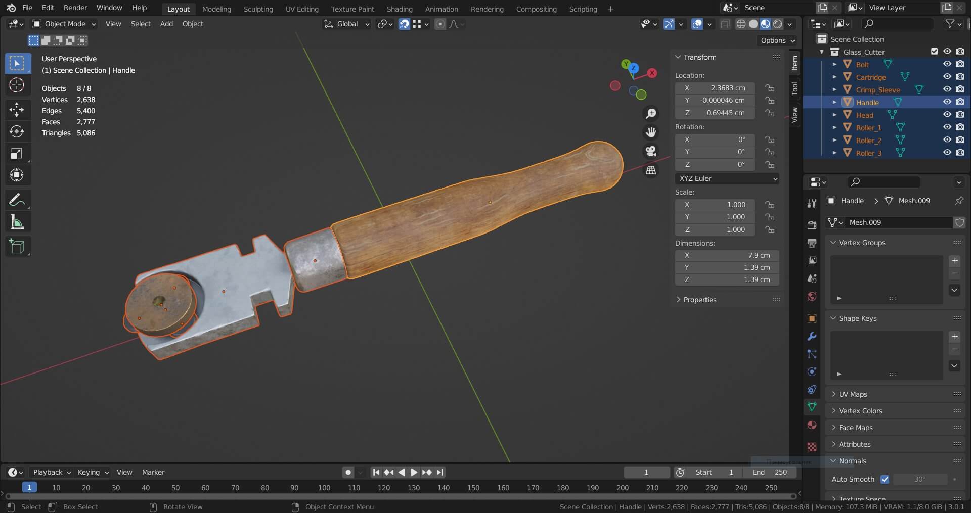 Glass Cutter - 3D Model by Grishmanovskij Anton