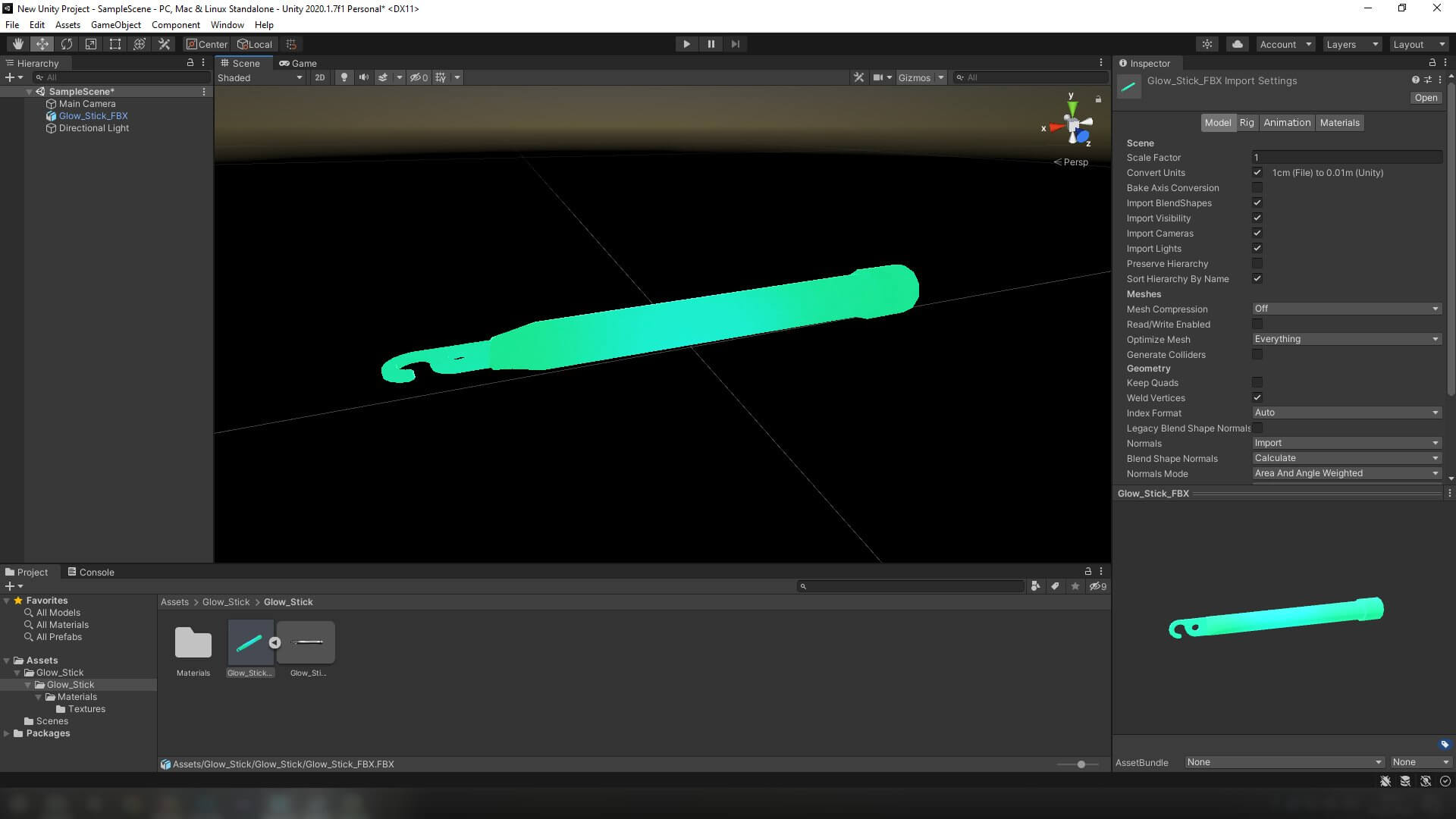 Glow Stick - 3D Model by Grishmanovskij Anton