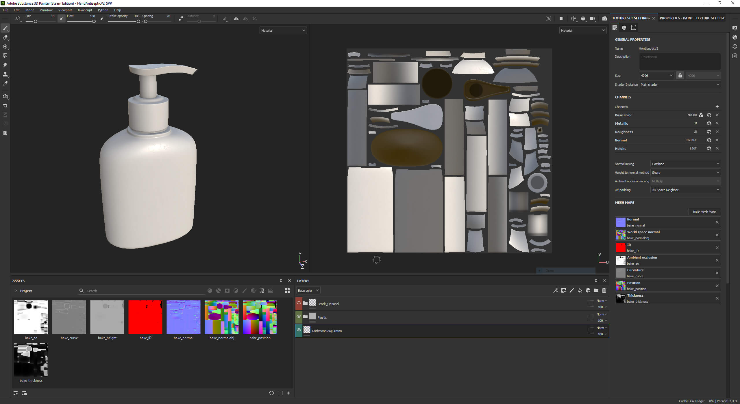 Hand Antiseptic V2 - 3D Model by Grishmanovskij Anton