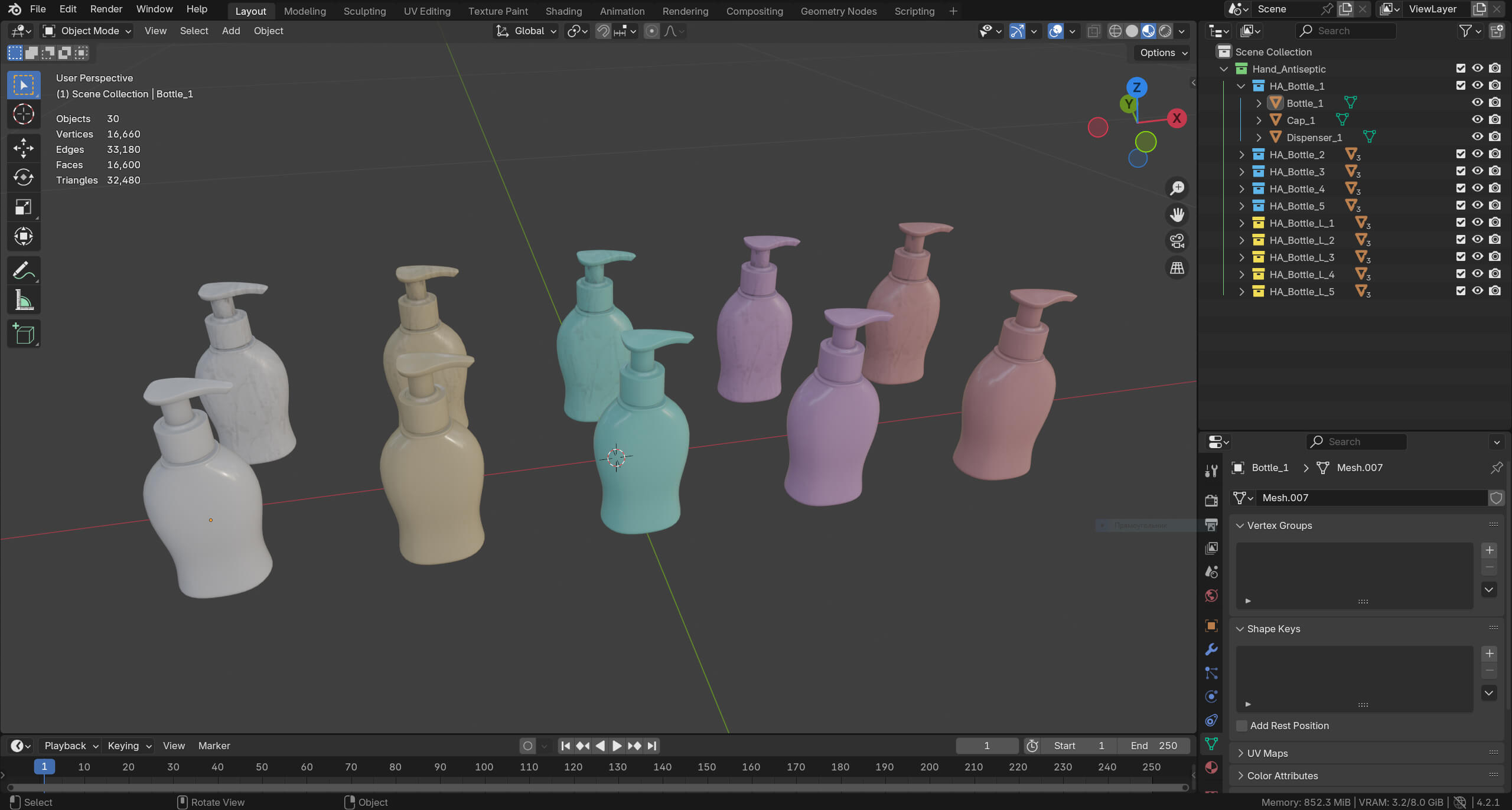 Hand Antiseptics - 3D Model by Grishmanovskij Anton