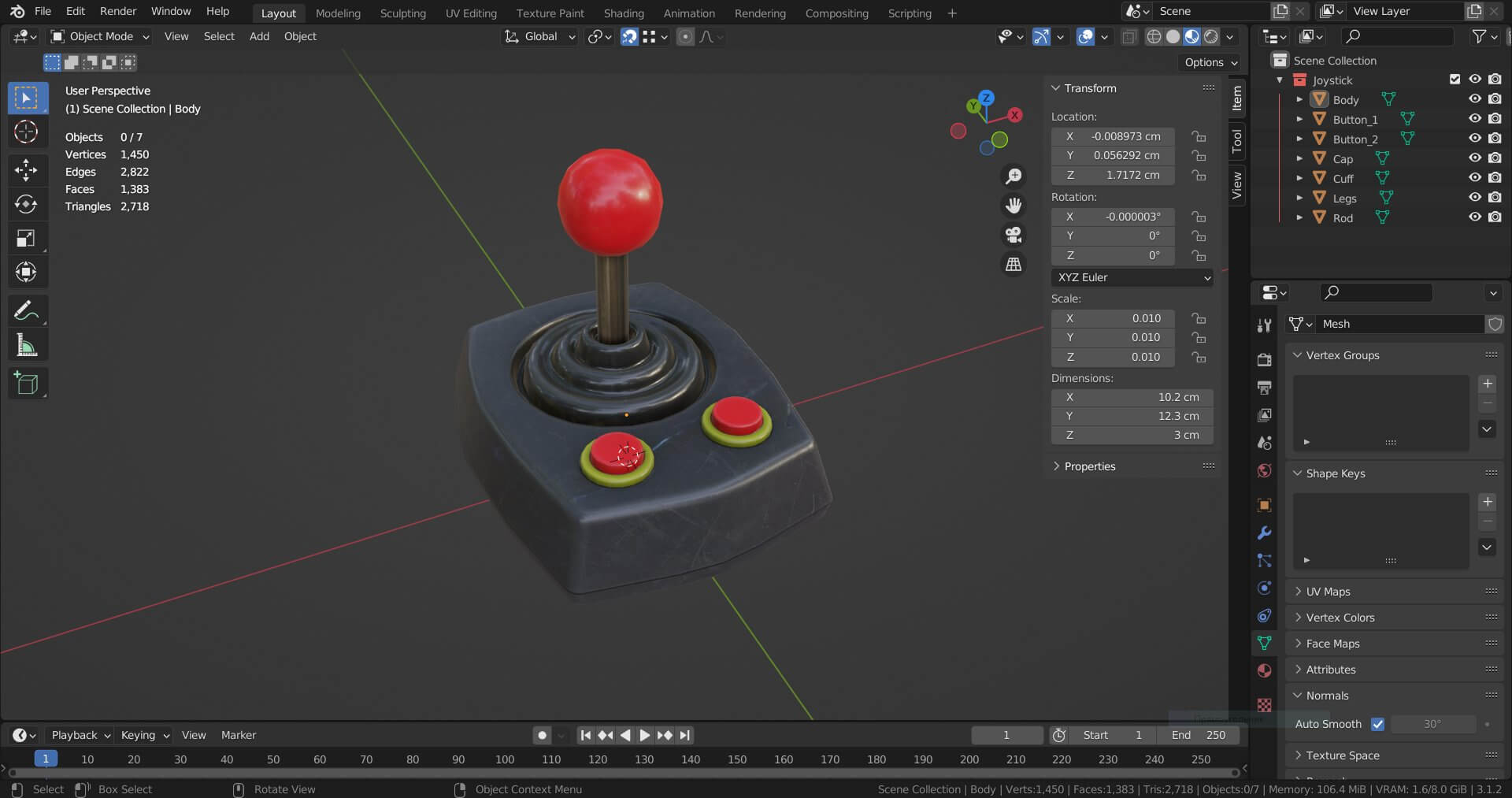 Joystick - 3D Model by Grishmanovskij Anton