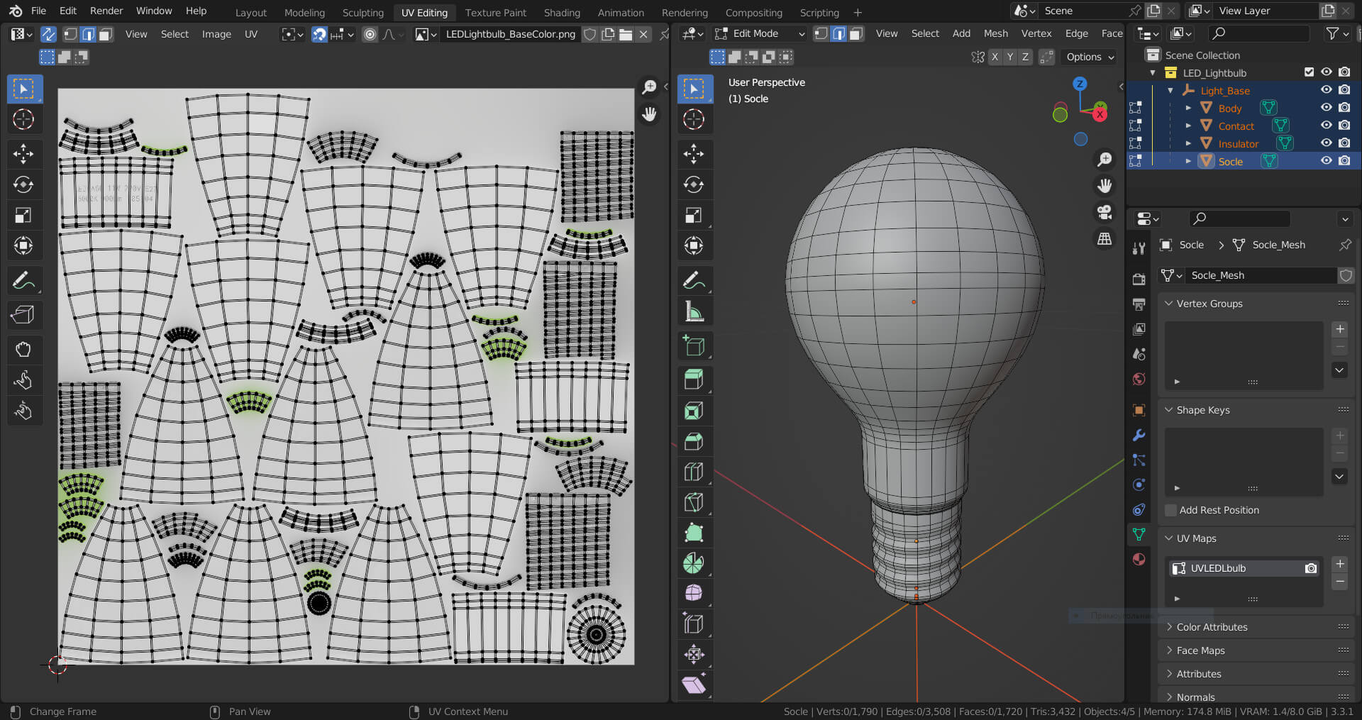 LED Light Bulb - 3D Model by Grishmanovskij Anton
