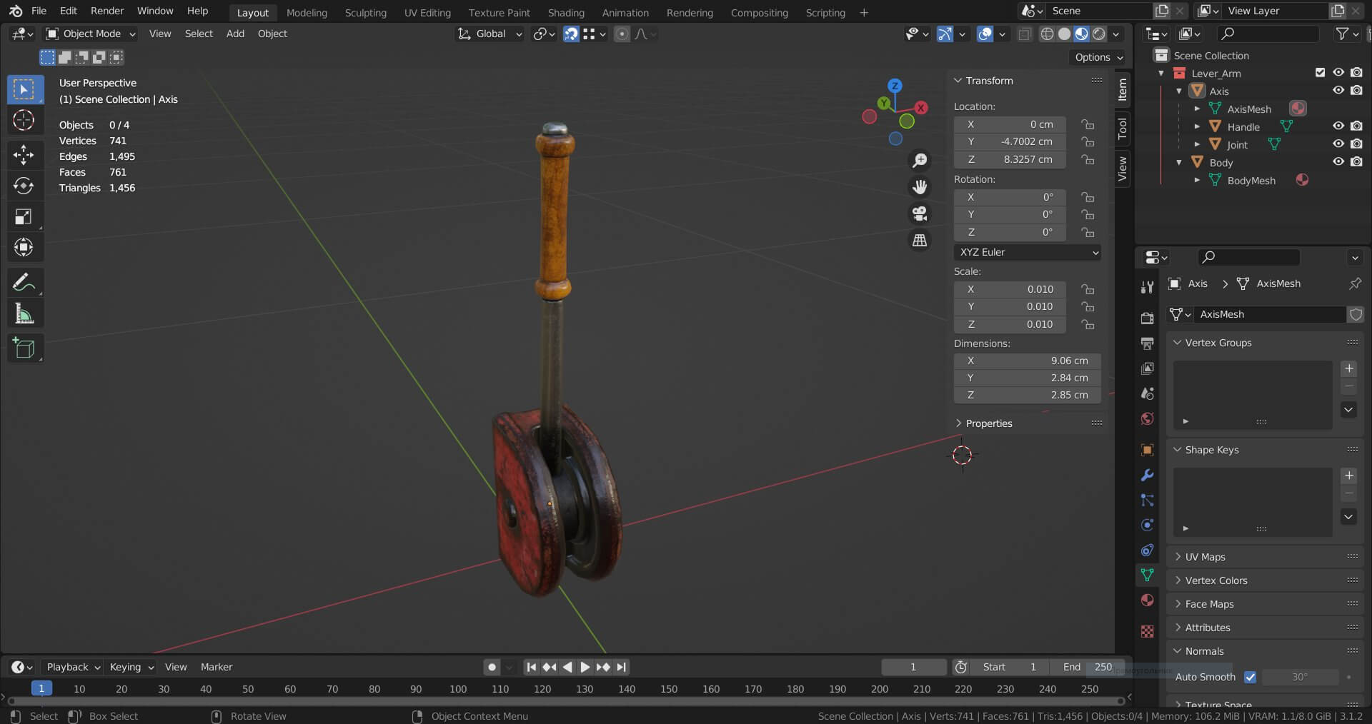 Lever Arm - 3D Model by Grishmanovskij Anton